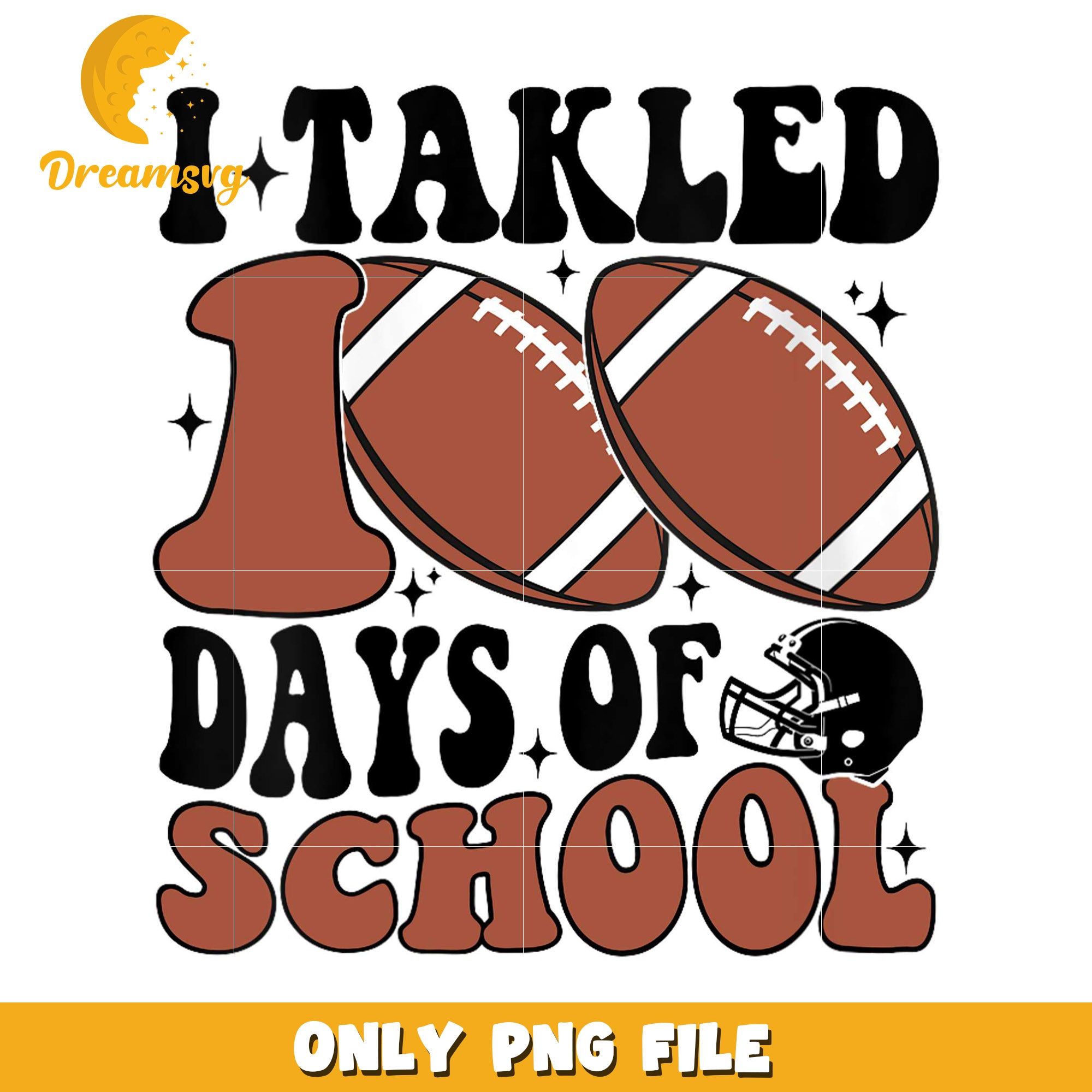 100 Days of School Football PNG – DreamSVG Store
