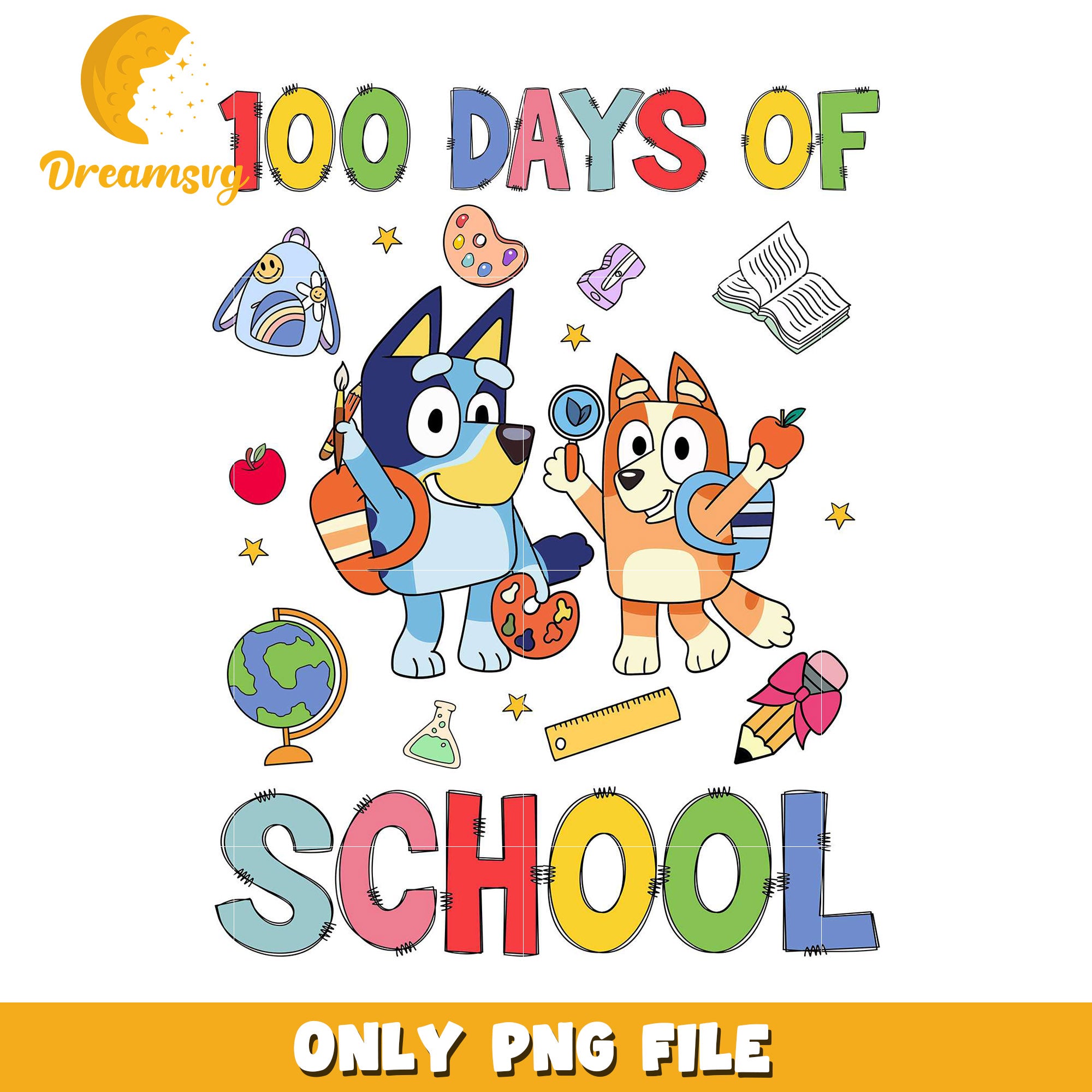 100 Days of School Fun PNG Graphic for Kids – DreamSVG Store