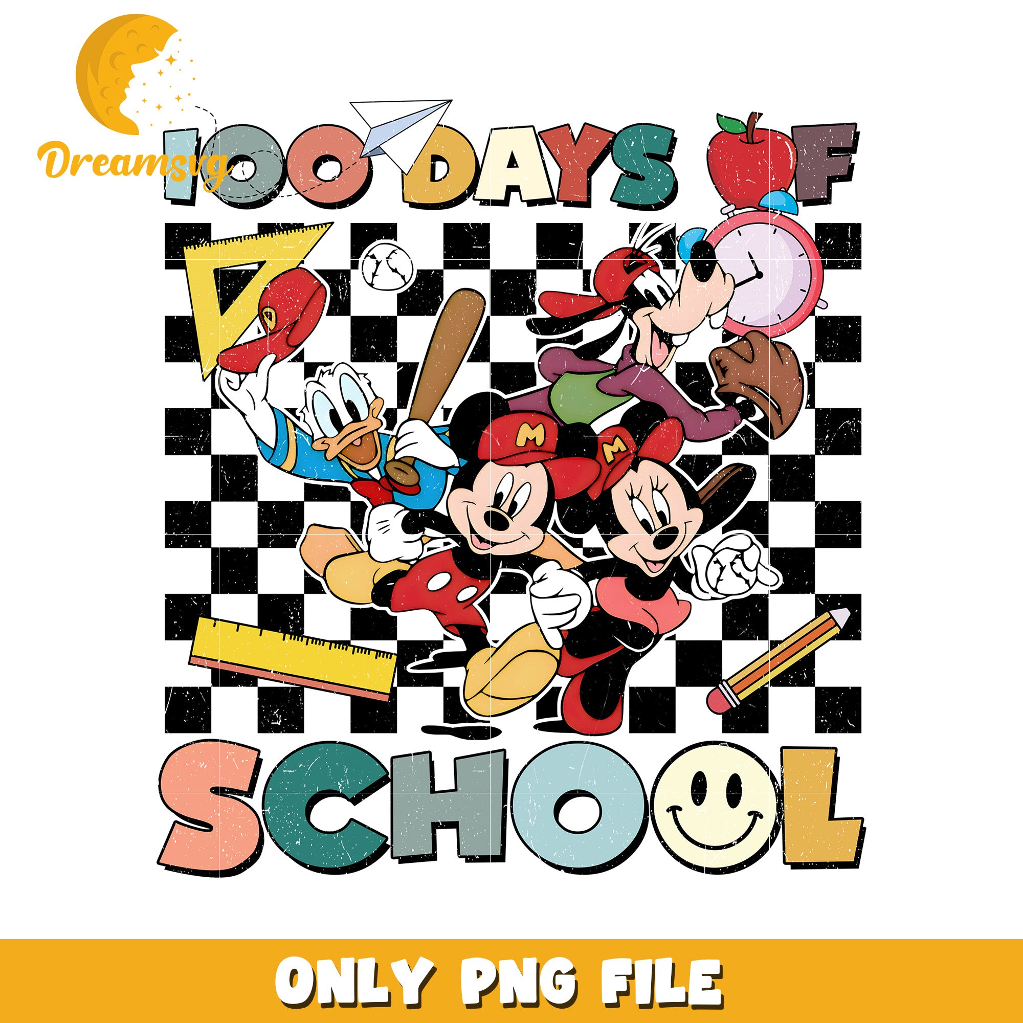 100 Days of School Mickey PNG – DreamSVG Store