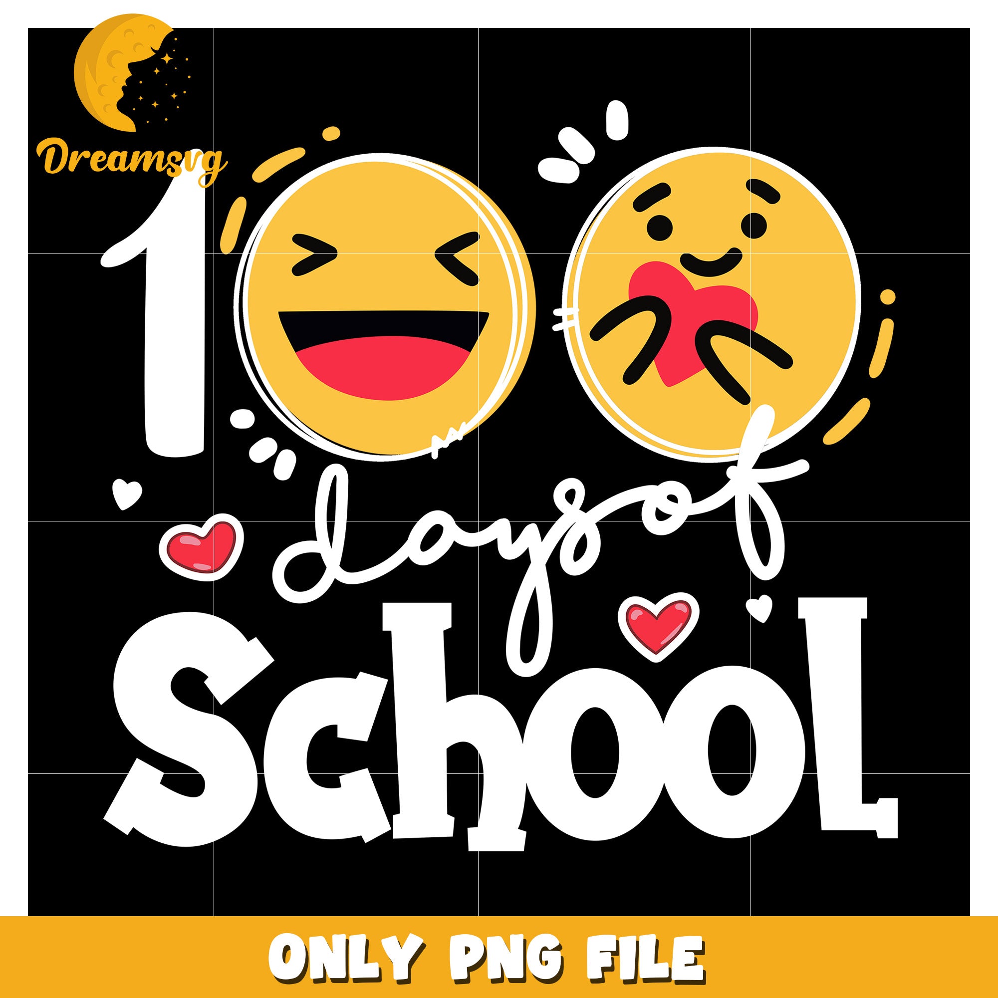 100 Days of School PNG Emoji – DreamSVG Store