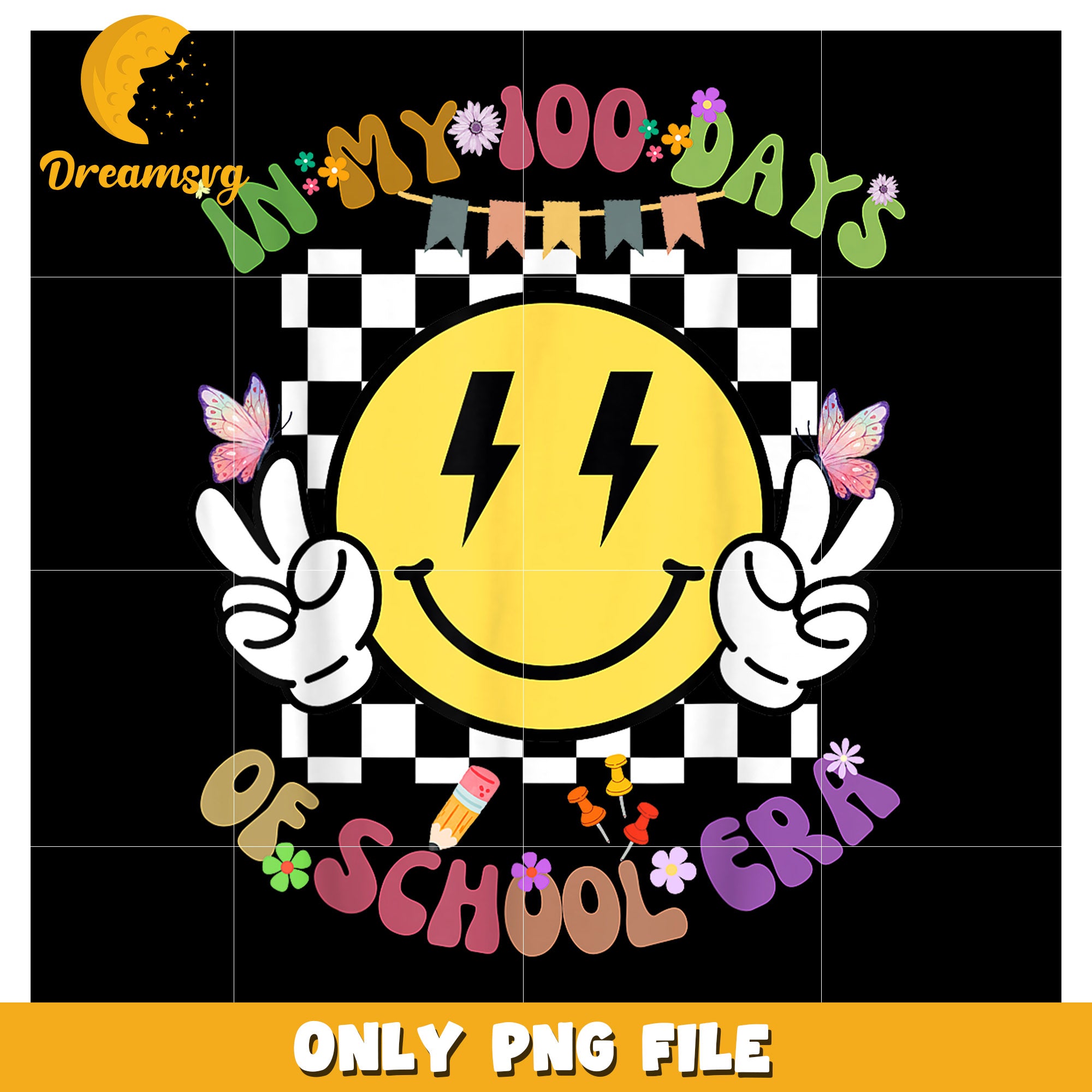 100 Days of School PNG Smiley Face – DreamSVG Store