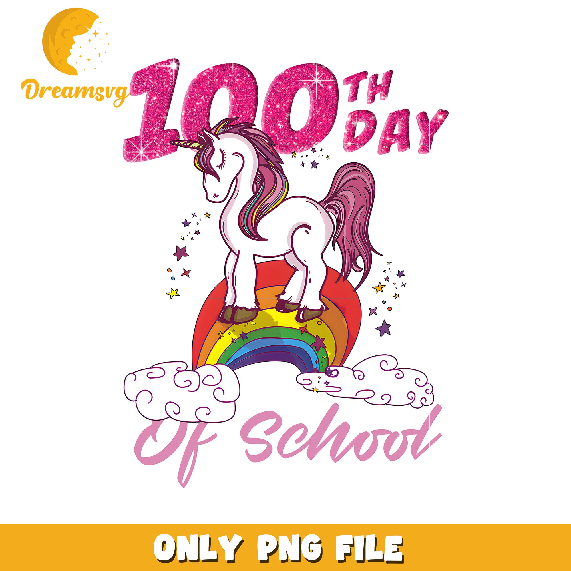 100th Day Unicorn PNG School – DreamSVG Store