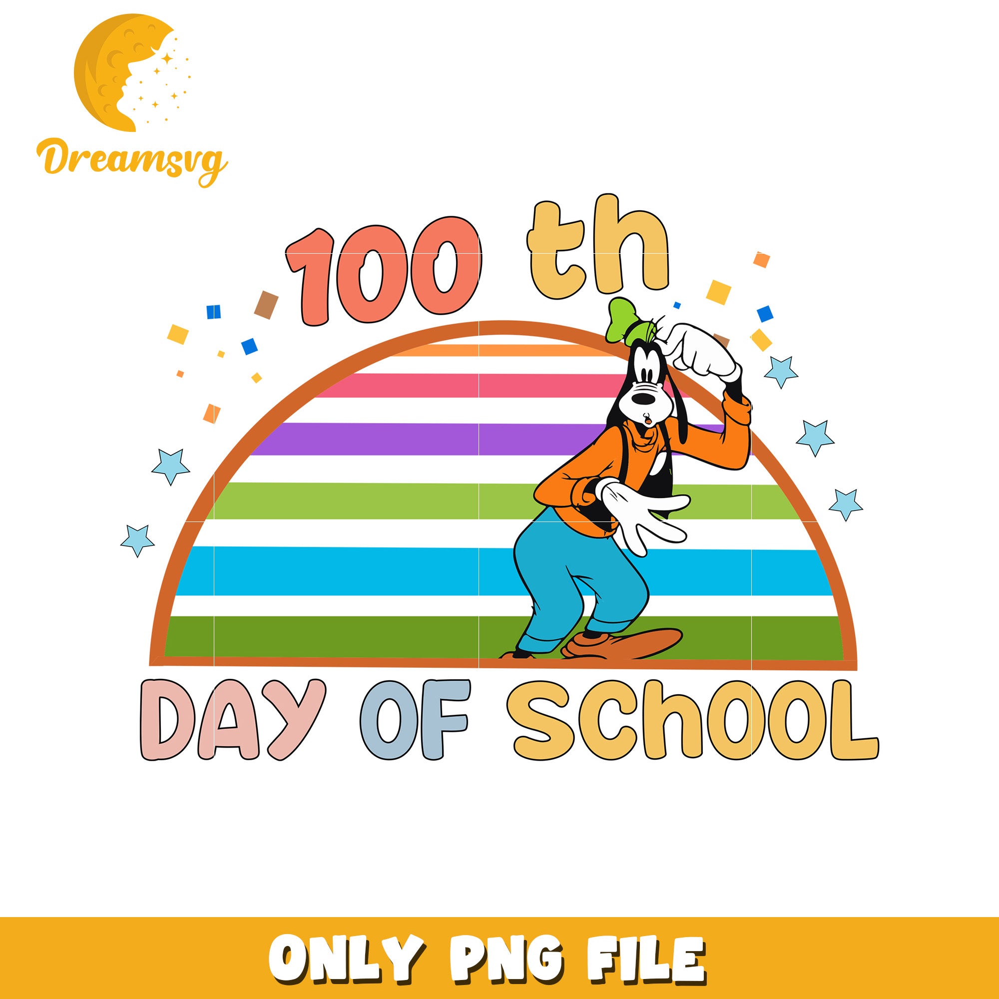100th Day of School Goofy PNG Design for Kids Fun – DreamSVG Store