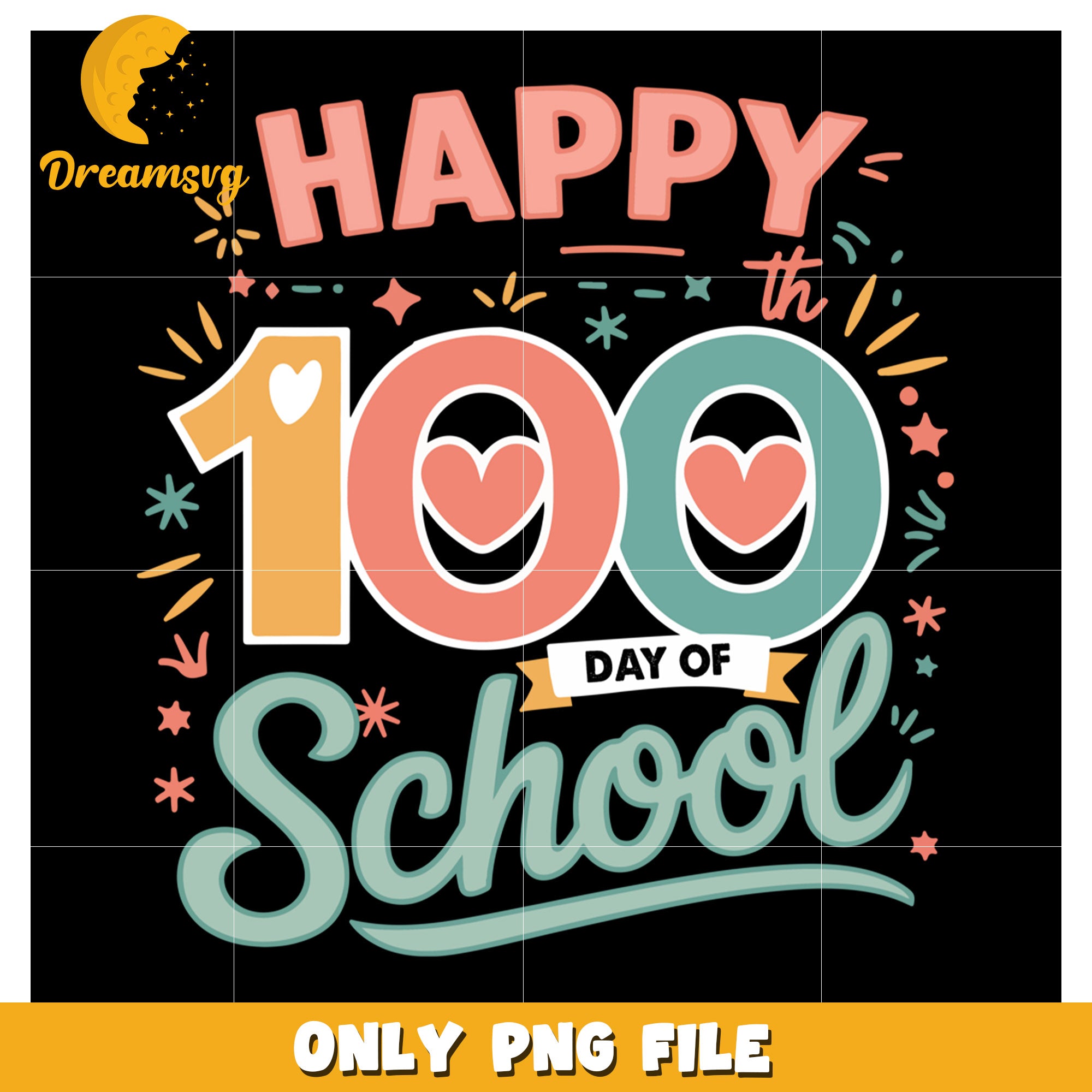 100th Day of School PNG Design – DreamSVG Store