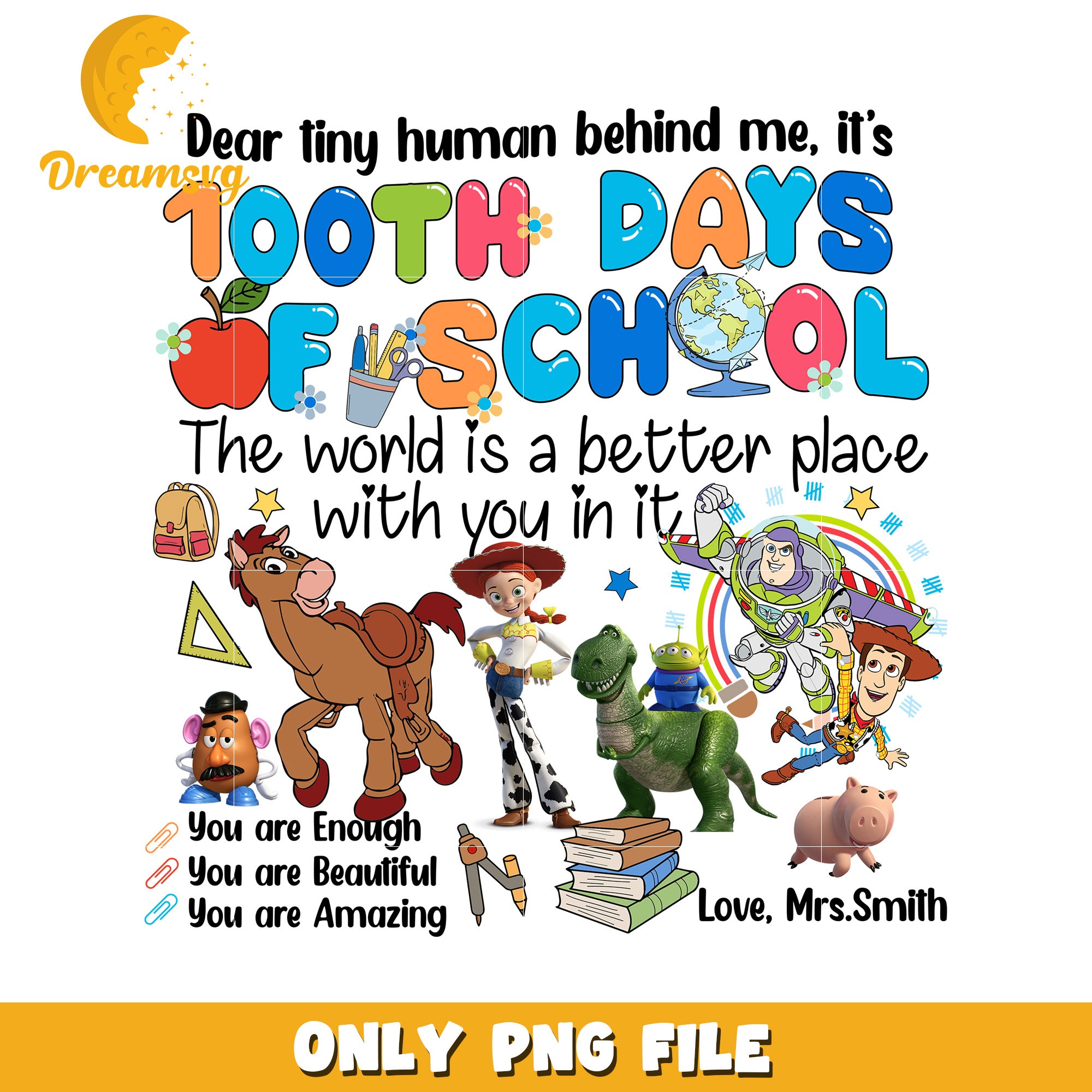 100th Days of School Celebration PNG File for Kids – DreamSVG Store