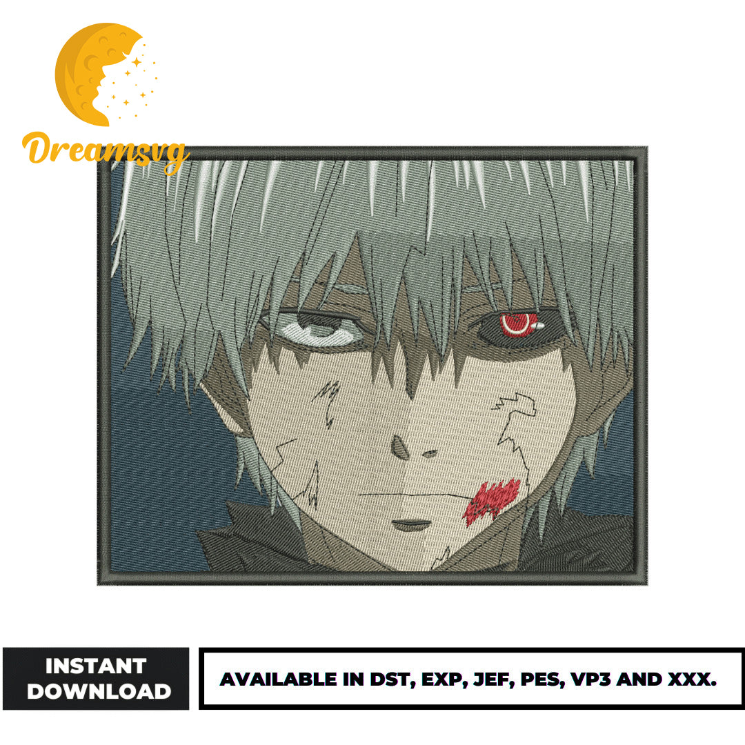 Kaneki ken face embroidery design – DreamSVG Store