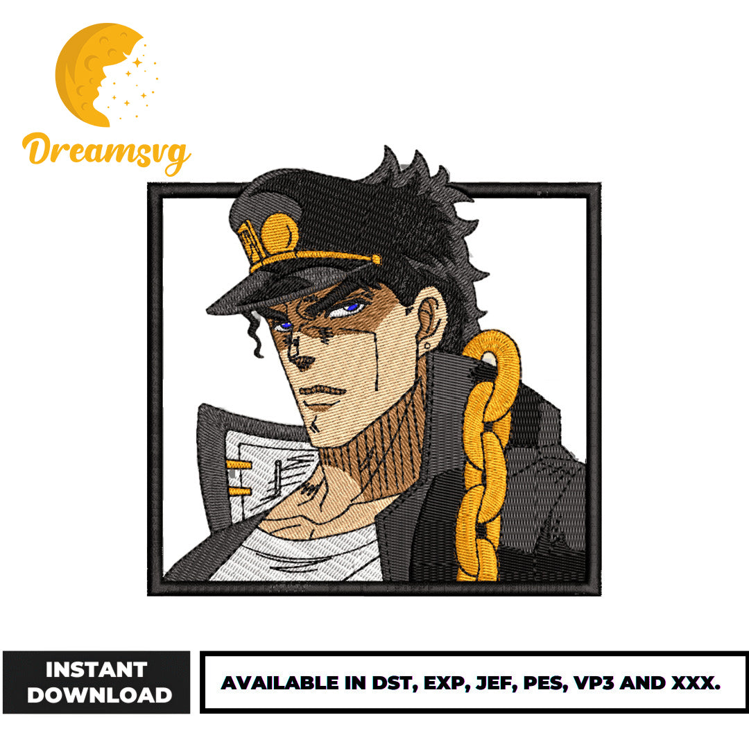 Jotaro Kujo face embroidery design – DreamSVG Store