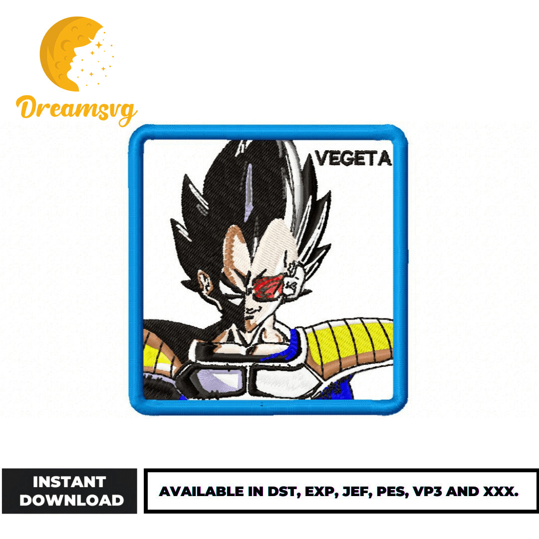 Vegeta Saiyan embroidery design, Dragon ball embroidery – DreamSVG Store