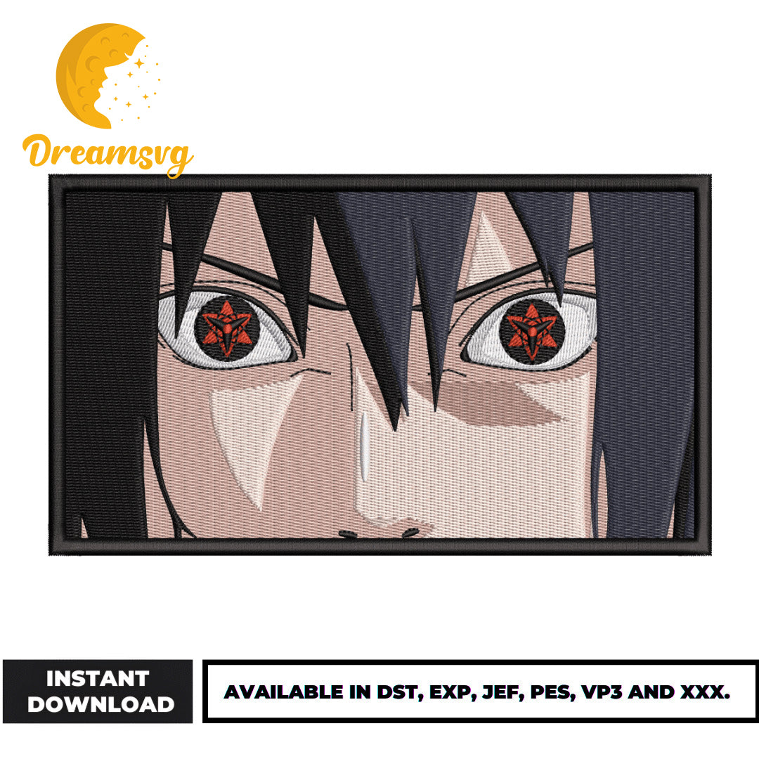 Sasuke Uchiha face embroidery design – DreamSVG Store