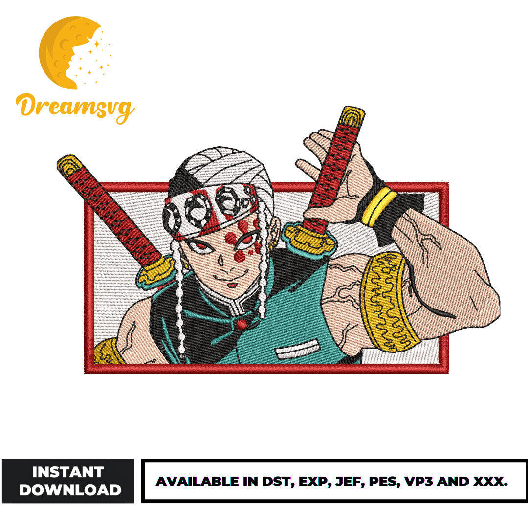 Tengen embroidery design, demon slayer embroidery – DreamSVG Store