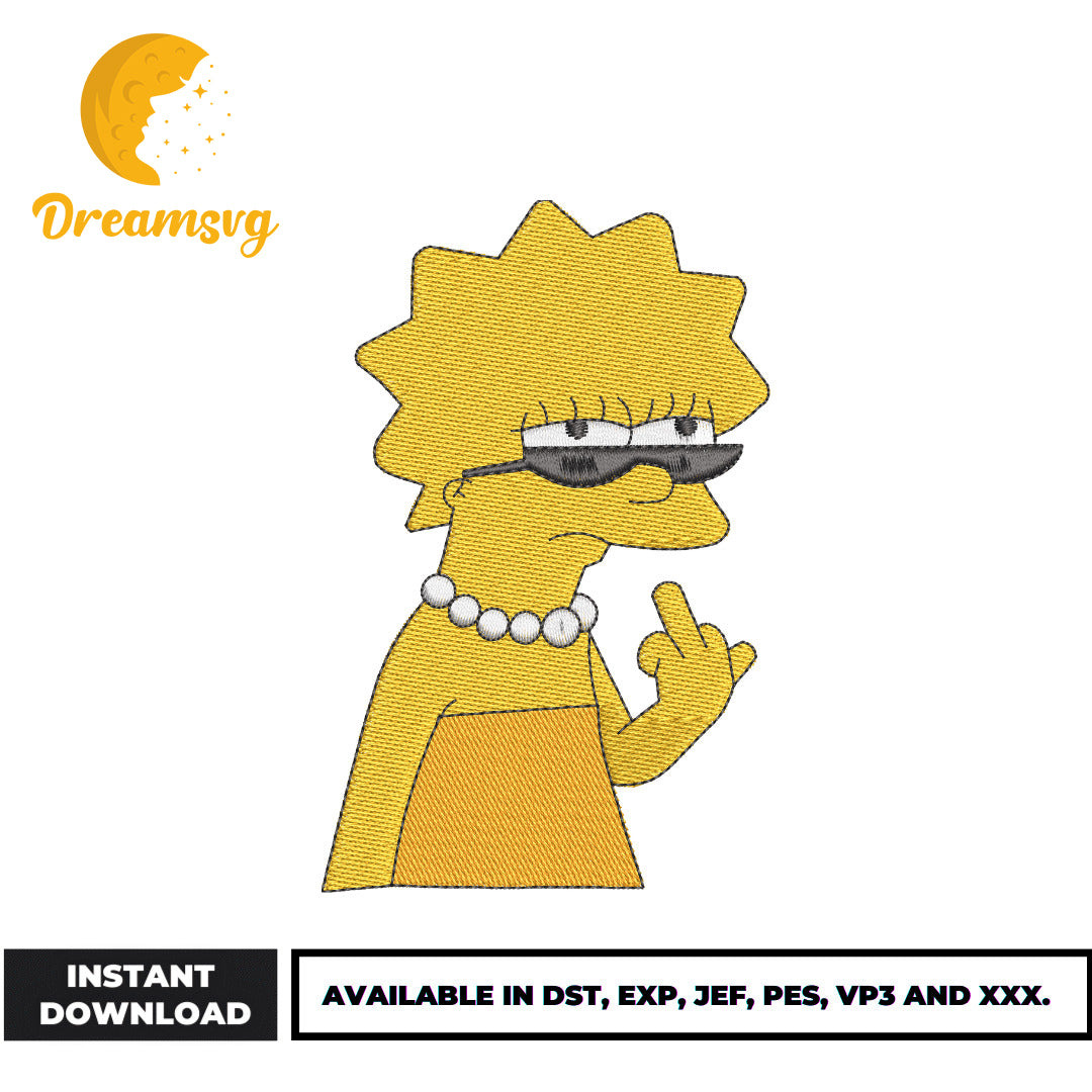Lisa Simpson finger embroidery design – DreamSVG Store