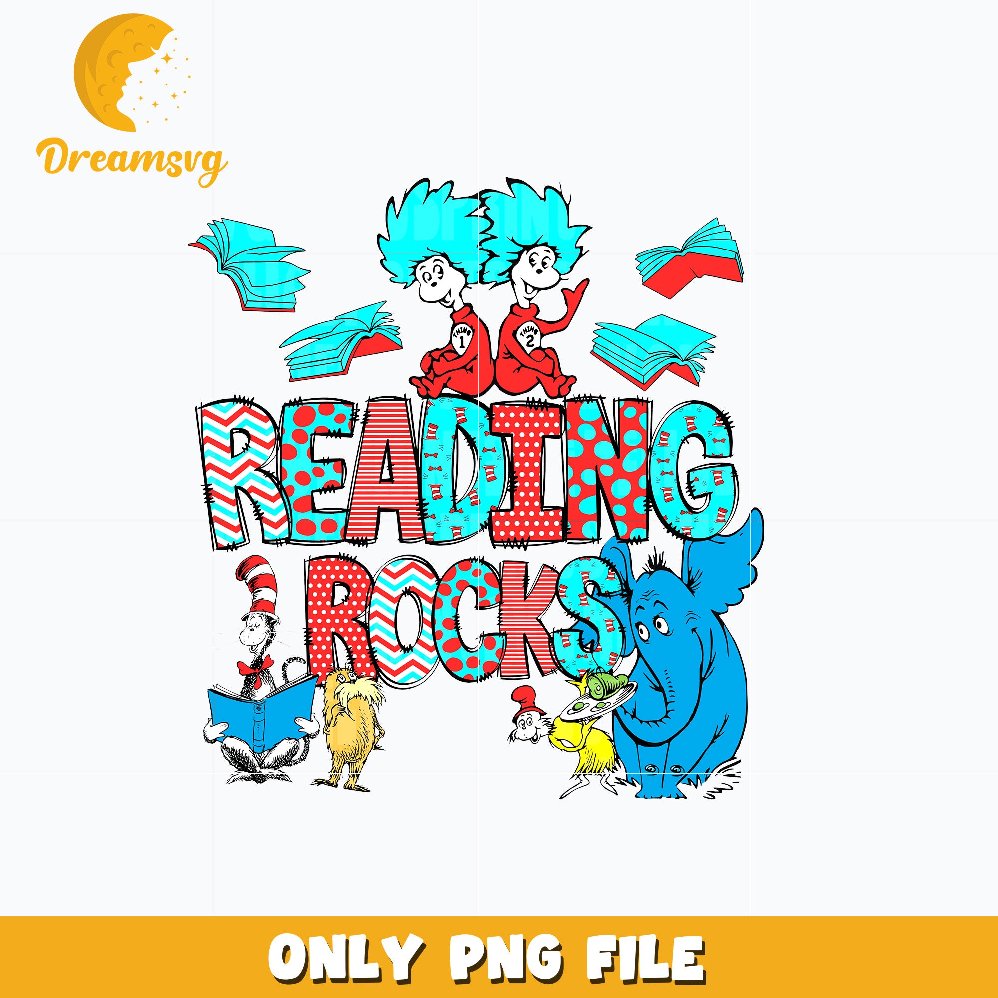 Dr seuss reading rocks png – DreamSVG Store