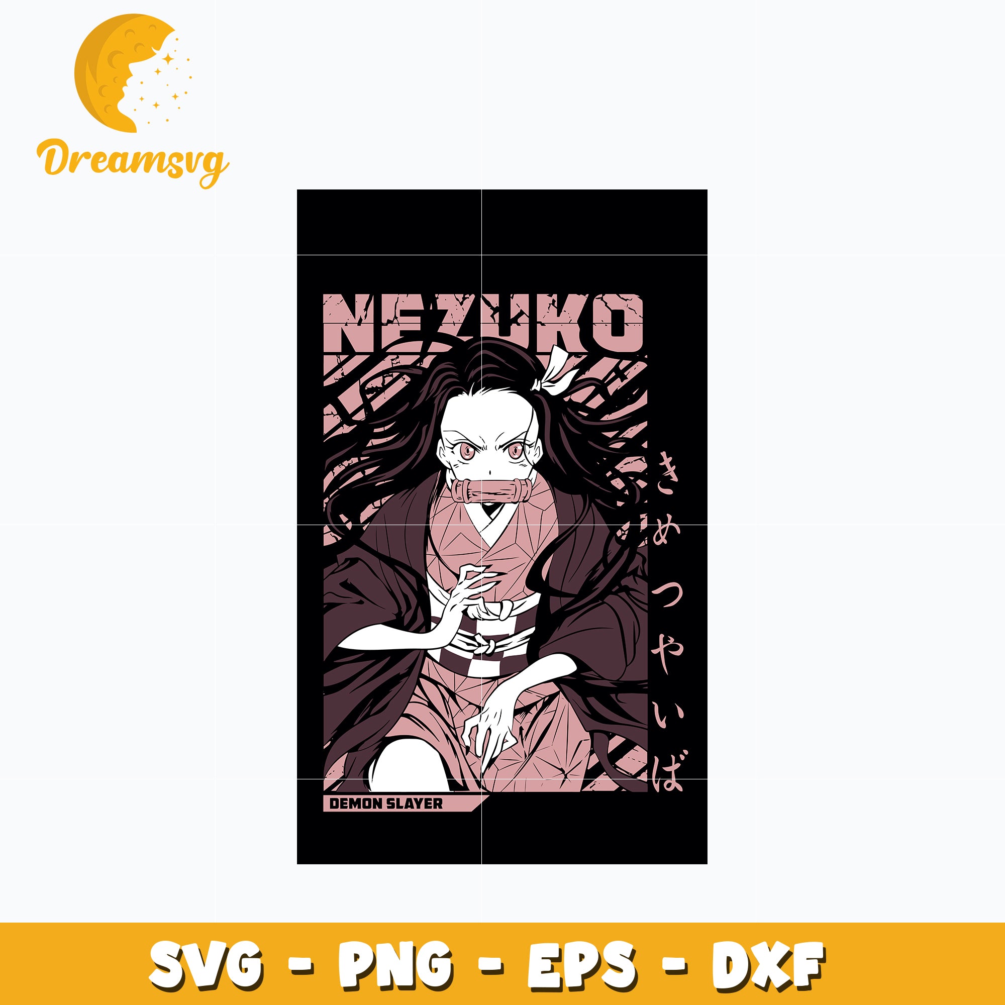 Nezuko kamado demon design svg, anime svg, Kimetsu no Yaiba svg ...