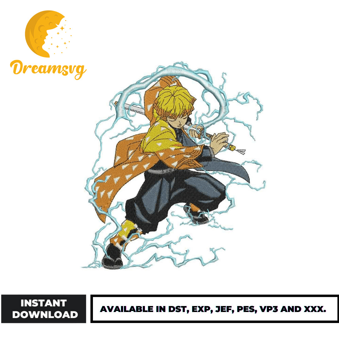 Zenitsu Agatsuma light embroidery design – DreamSVG Store
