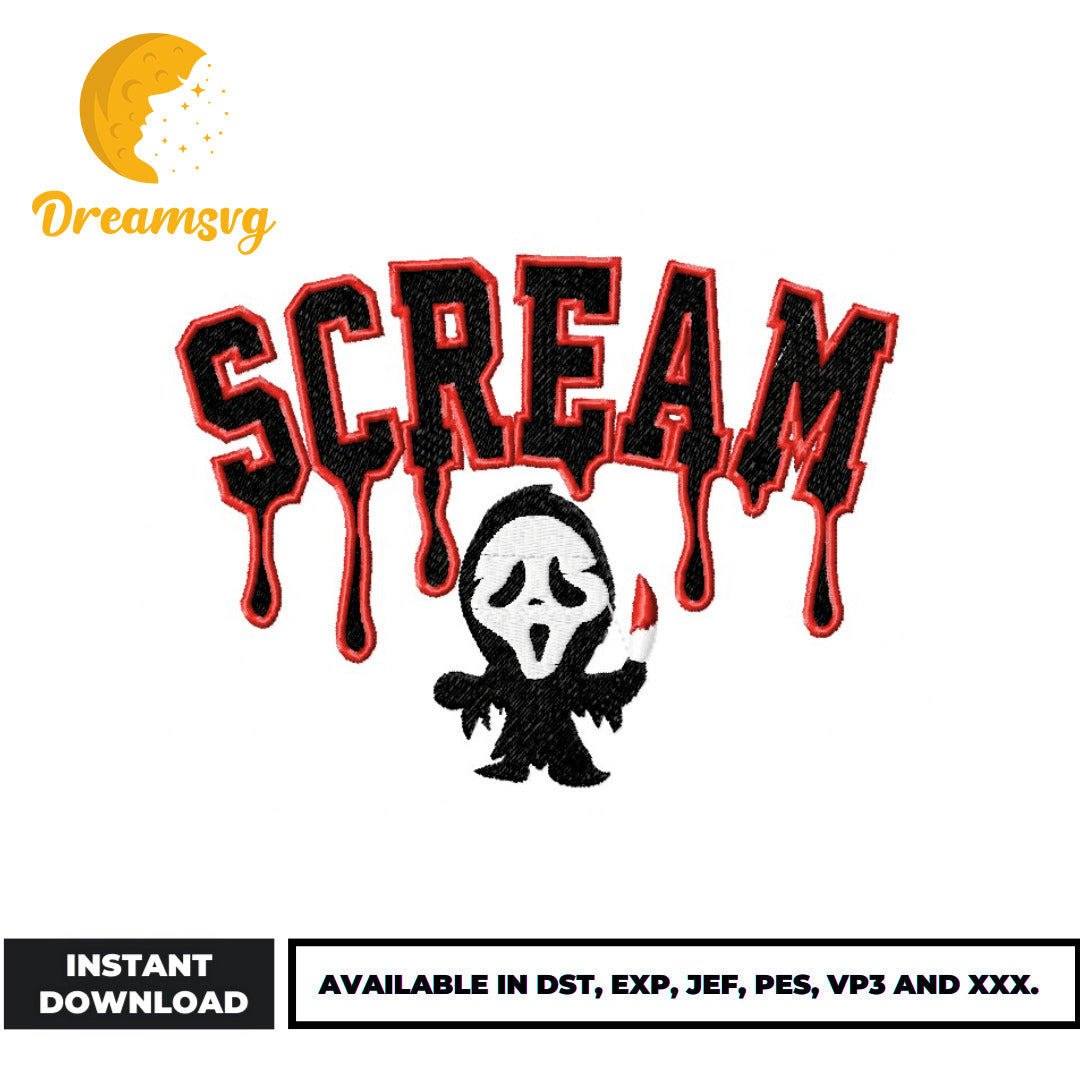 Scream ghostface embroidery design – DreamSVG Store