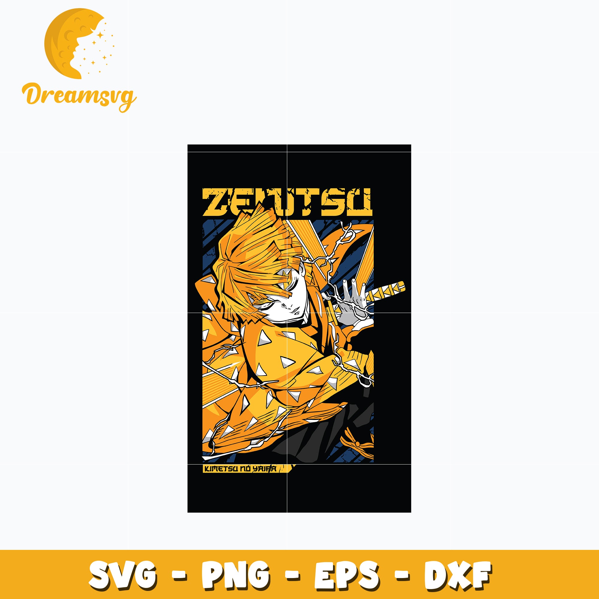 Zenitsu design svg, anime svg, Kimetsu no Yaiba svg – DreamSVG Store
