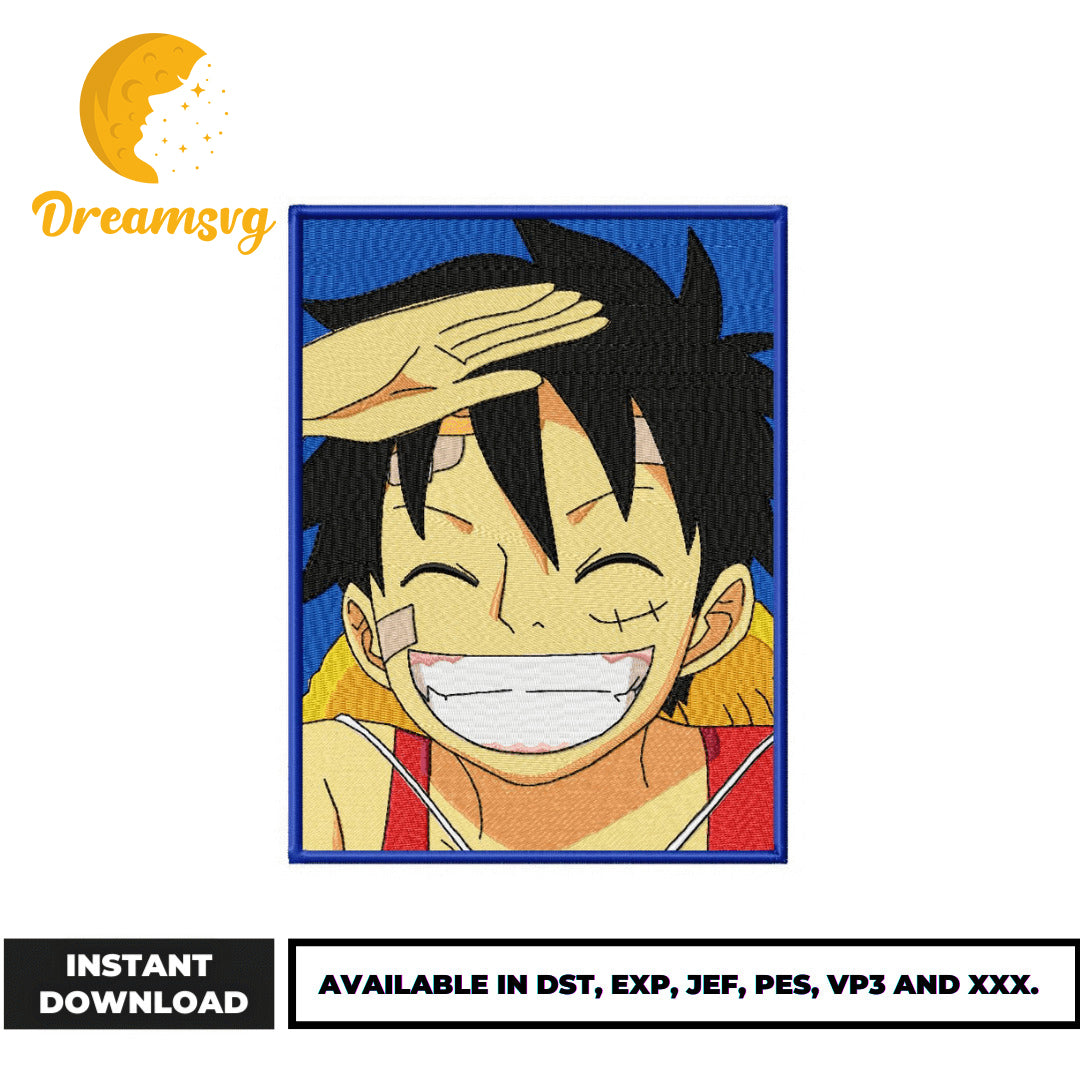 Luffy smile anime embroidery design – DreamSVG Store