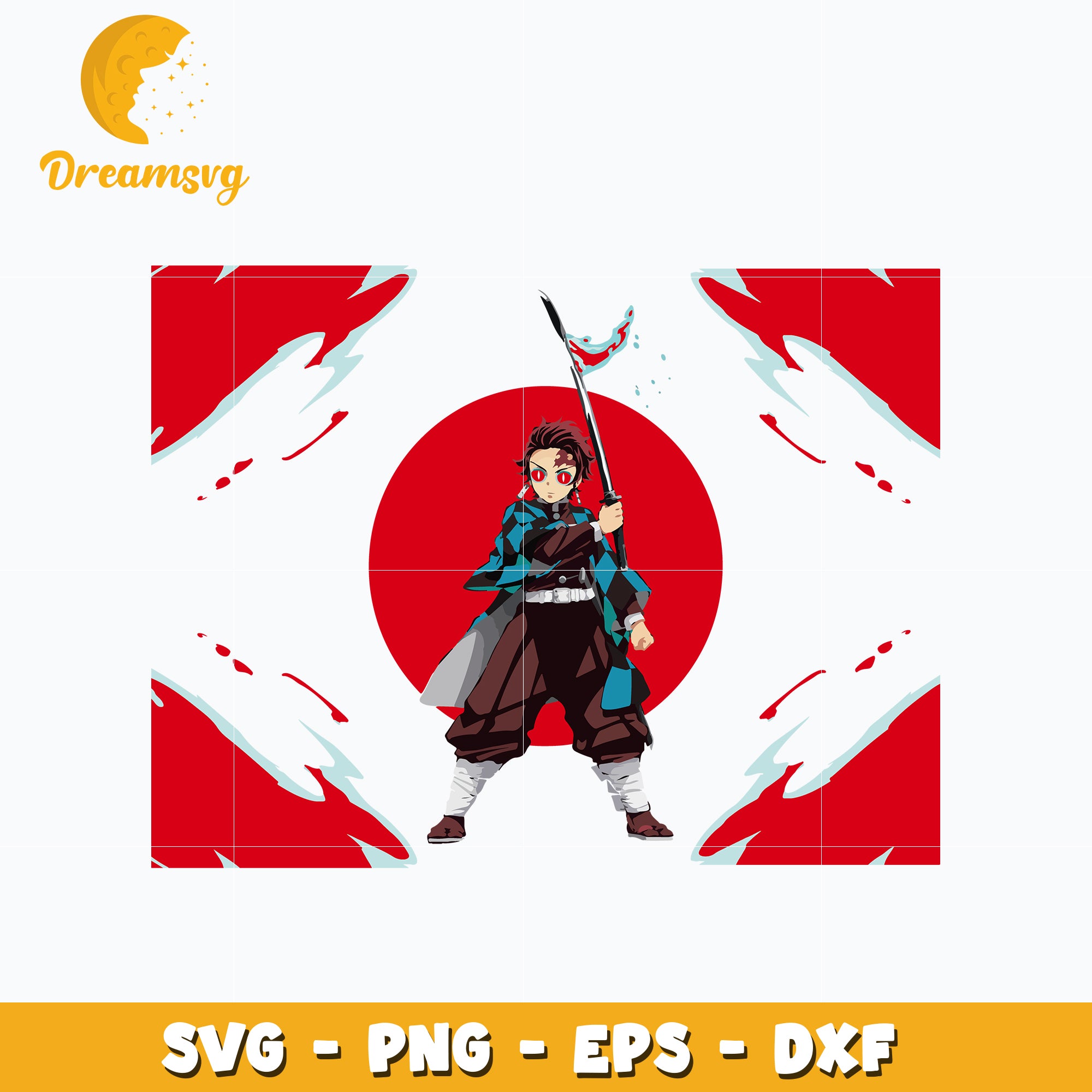 Tanjiro kamdo flag of Japan Svg, Kimetsu no Yaiba Svg – DreamSVG Store