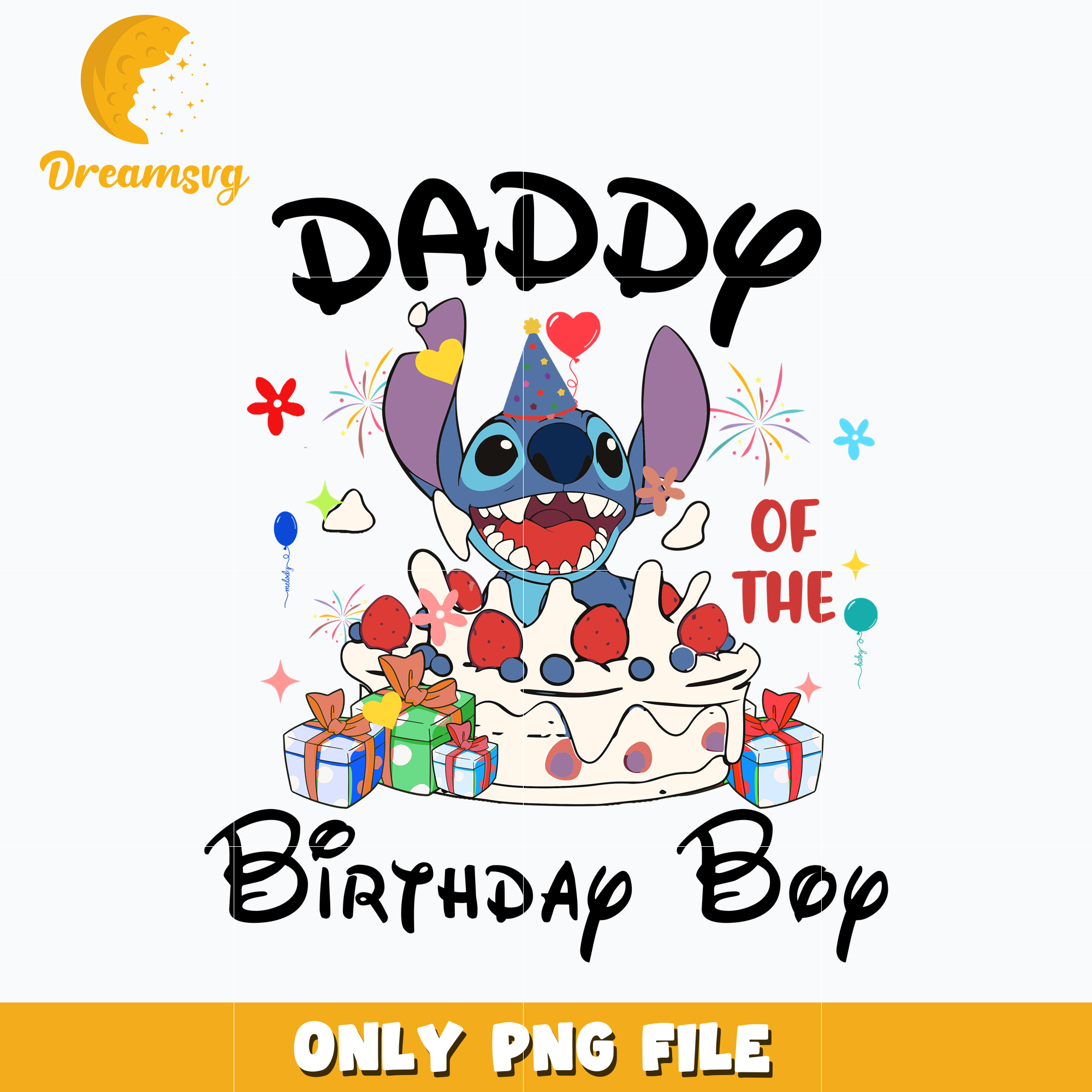 Stitch daddy of the birthday boy png – DreamSVG Store