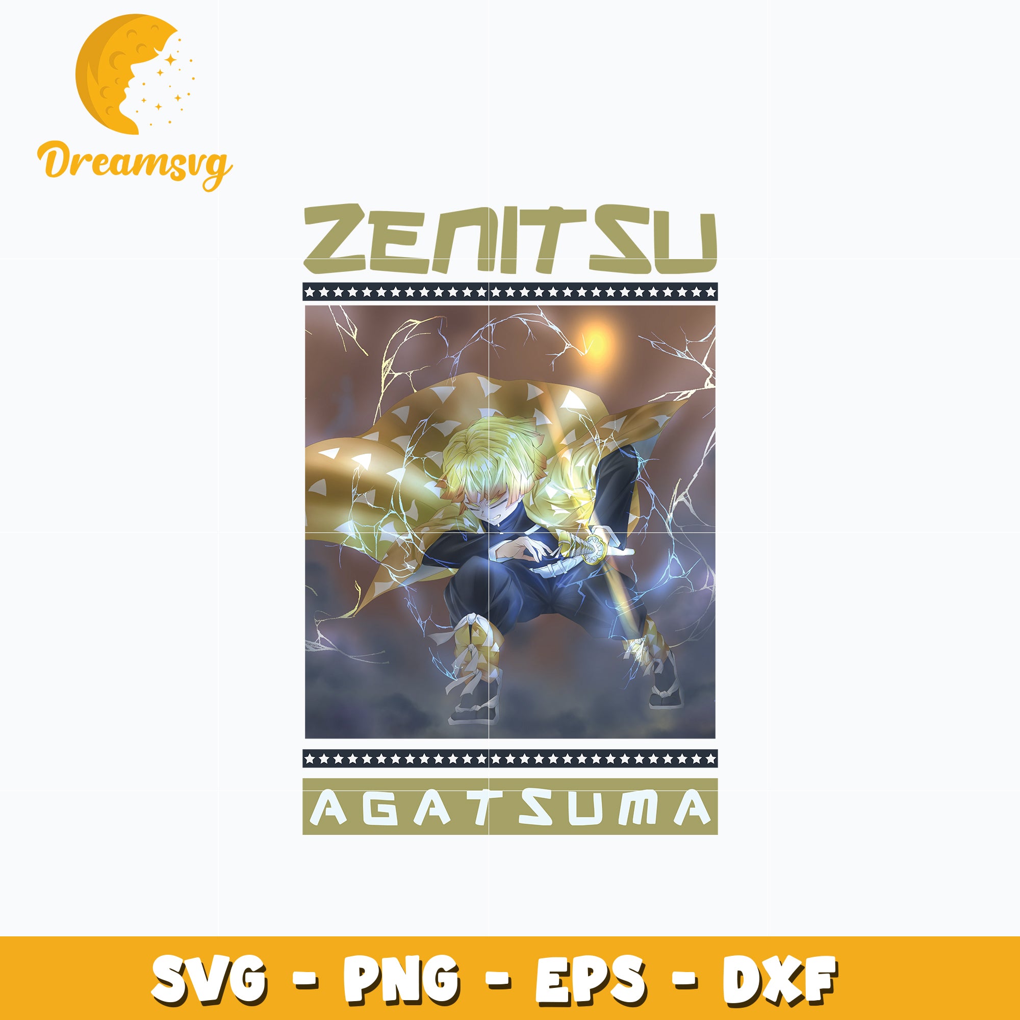 Zenitsu Agatsuma Lightning Katana Svg, Kimetsu no Yaiba Svg – DreamSVG ...