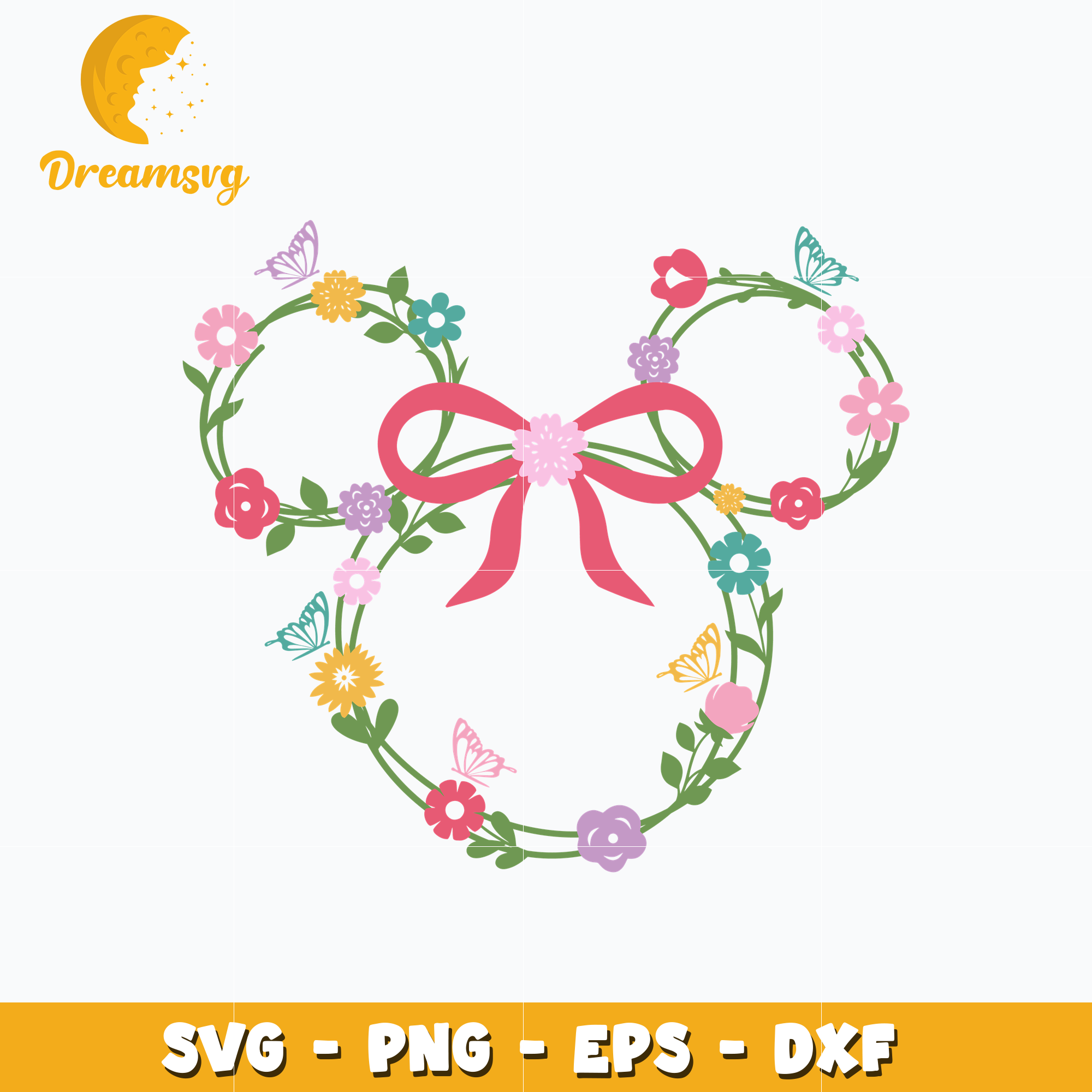 Minnie mouse head flower svg – DreamSVG Store