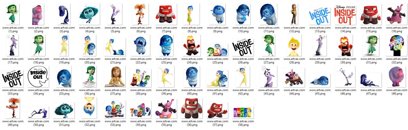 Inside Out 2 characters design png bundle, disney cartoon png, digital ...