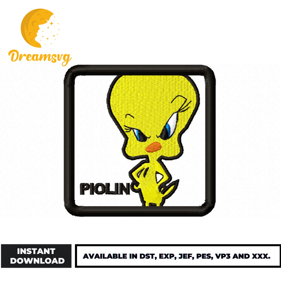 Piolin cartoon embroidery design – DreamSVG Store