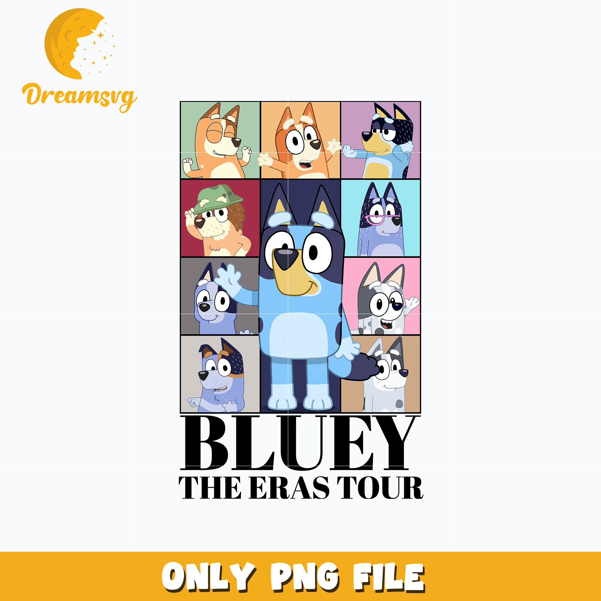 Bluey family the eras tour cartoon png – DreamSVG Store