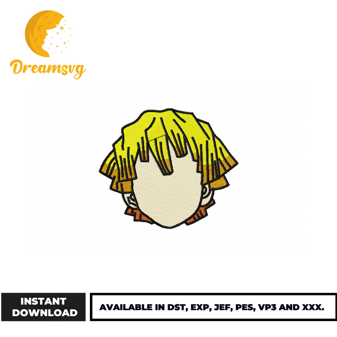 Zenitsu face embroidery design – DreamSVG Store