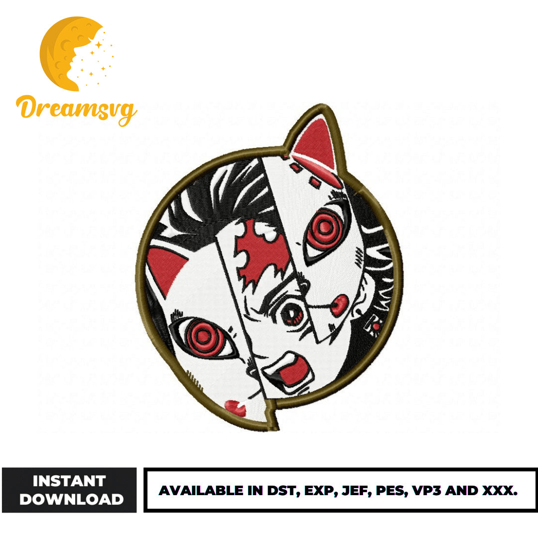 Tanjiro mask embroidery design – DreamSVG Store