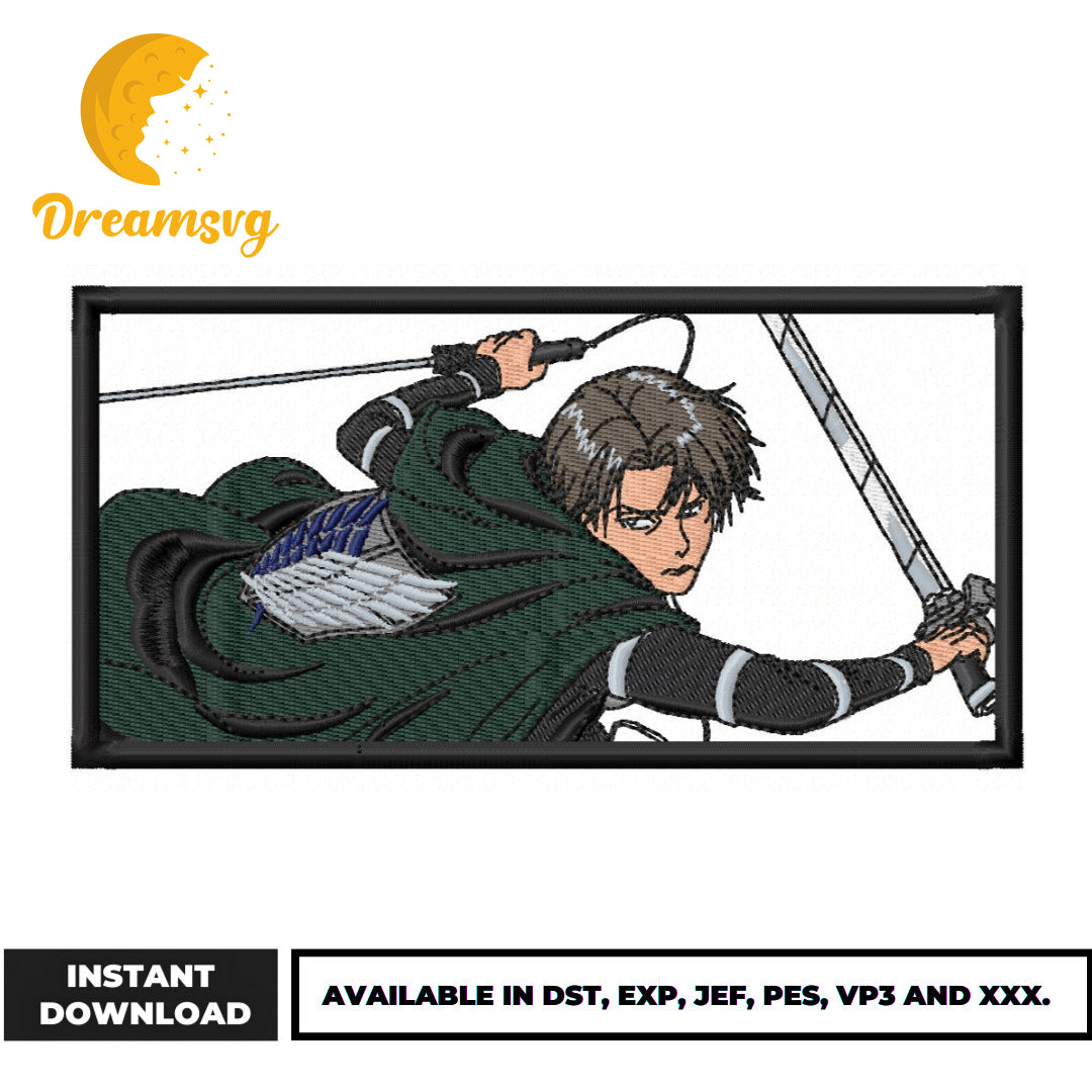 Levi akarman embroidery design, Attack on Titan embroidery – DreamSVG Store