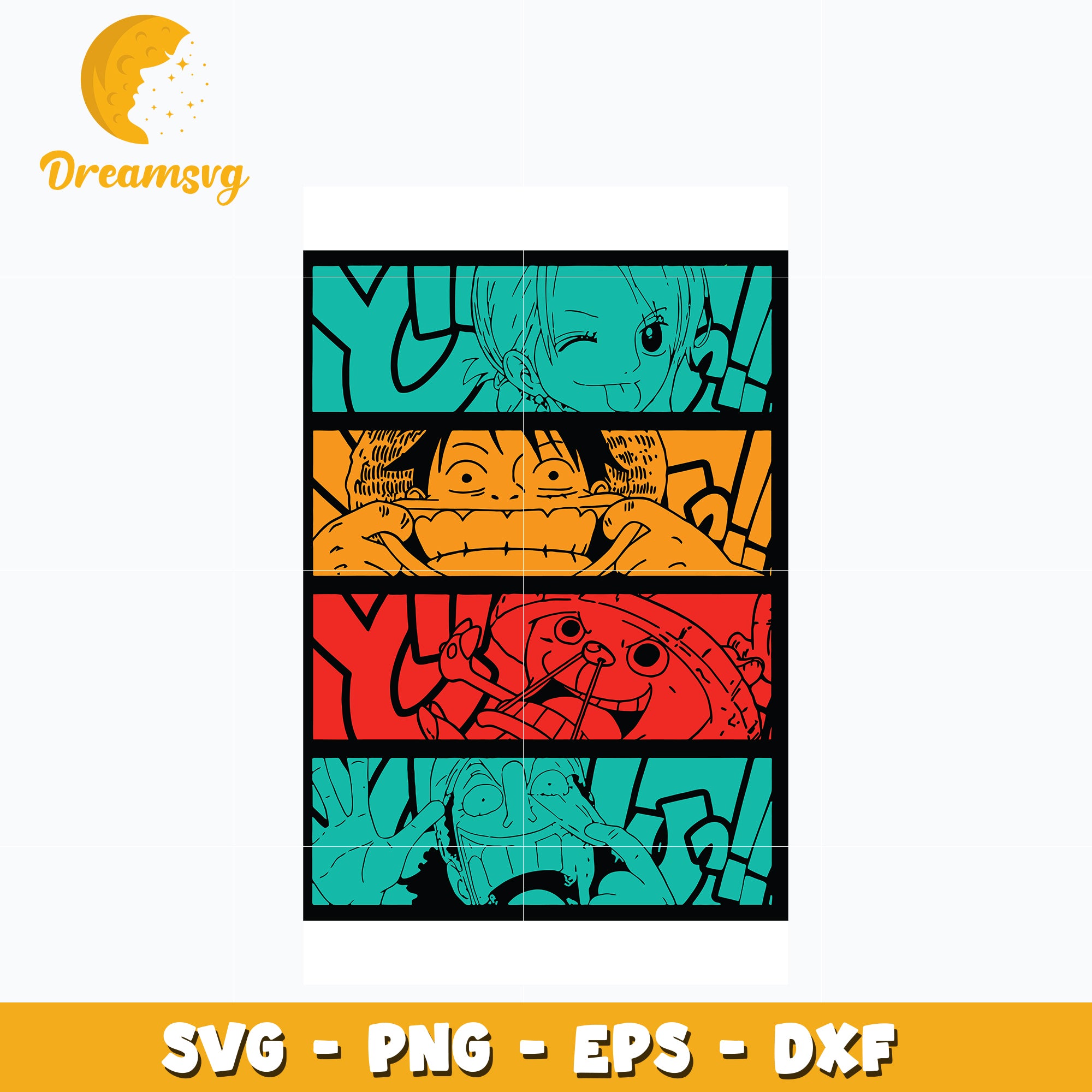 One Piece characters funny Svg, Anime Svg, One piece Svg – DreamSVG Store