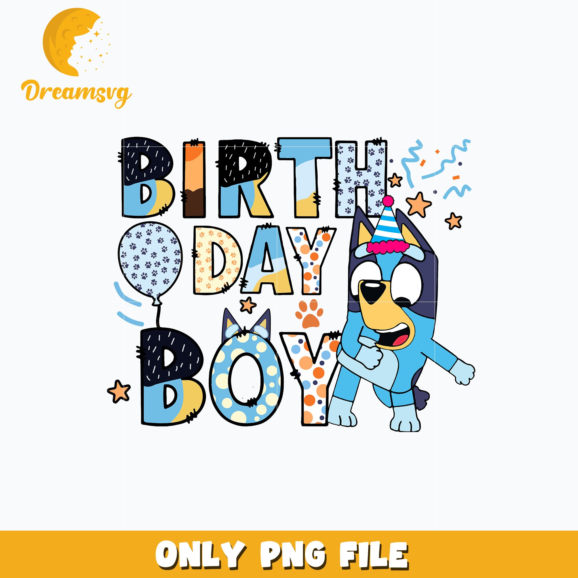 Bluey birthday boy cartoon png – DreamSVG Store
