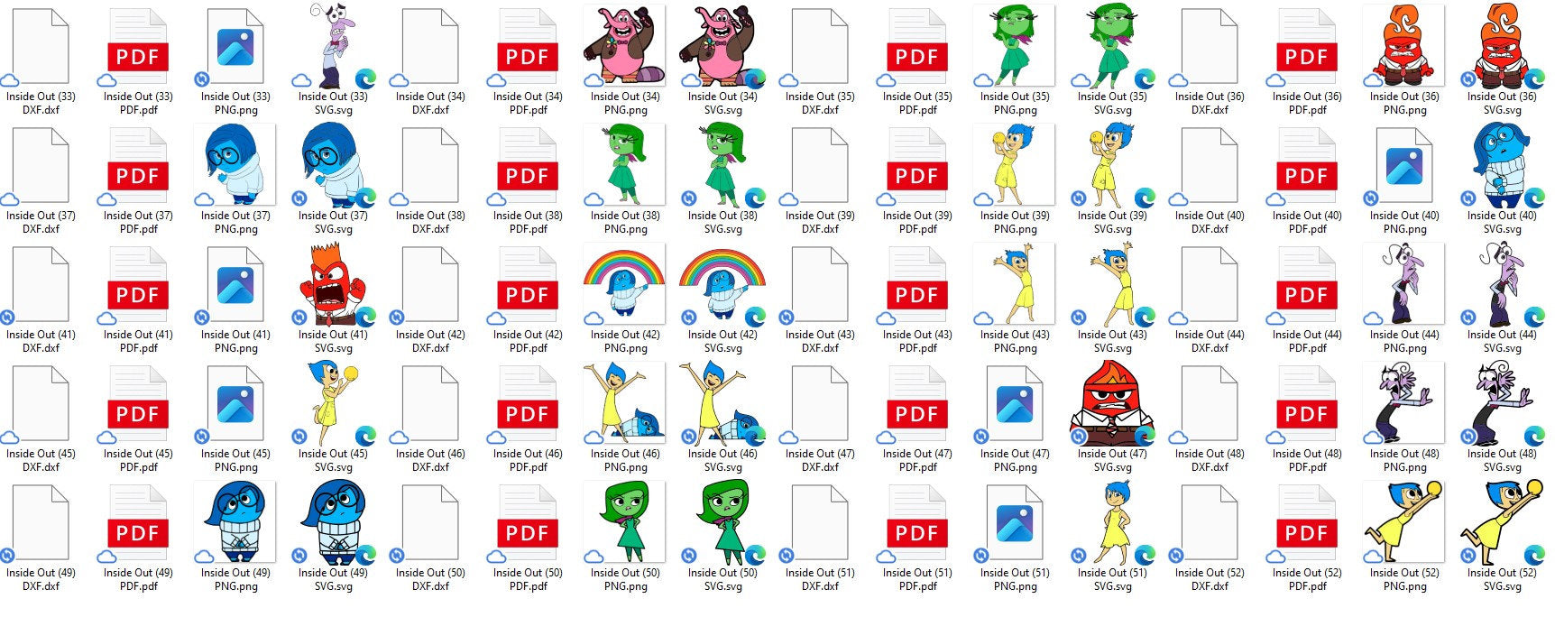 Inside Out 2 characters design png bundle, disney cartoon png, digital ...