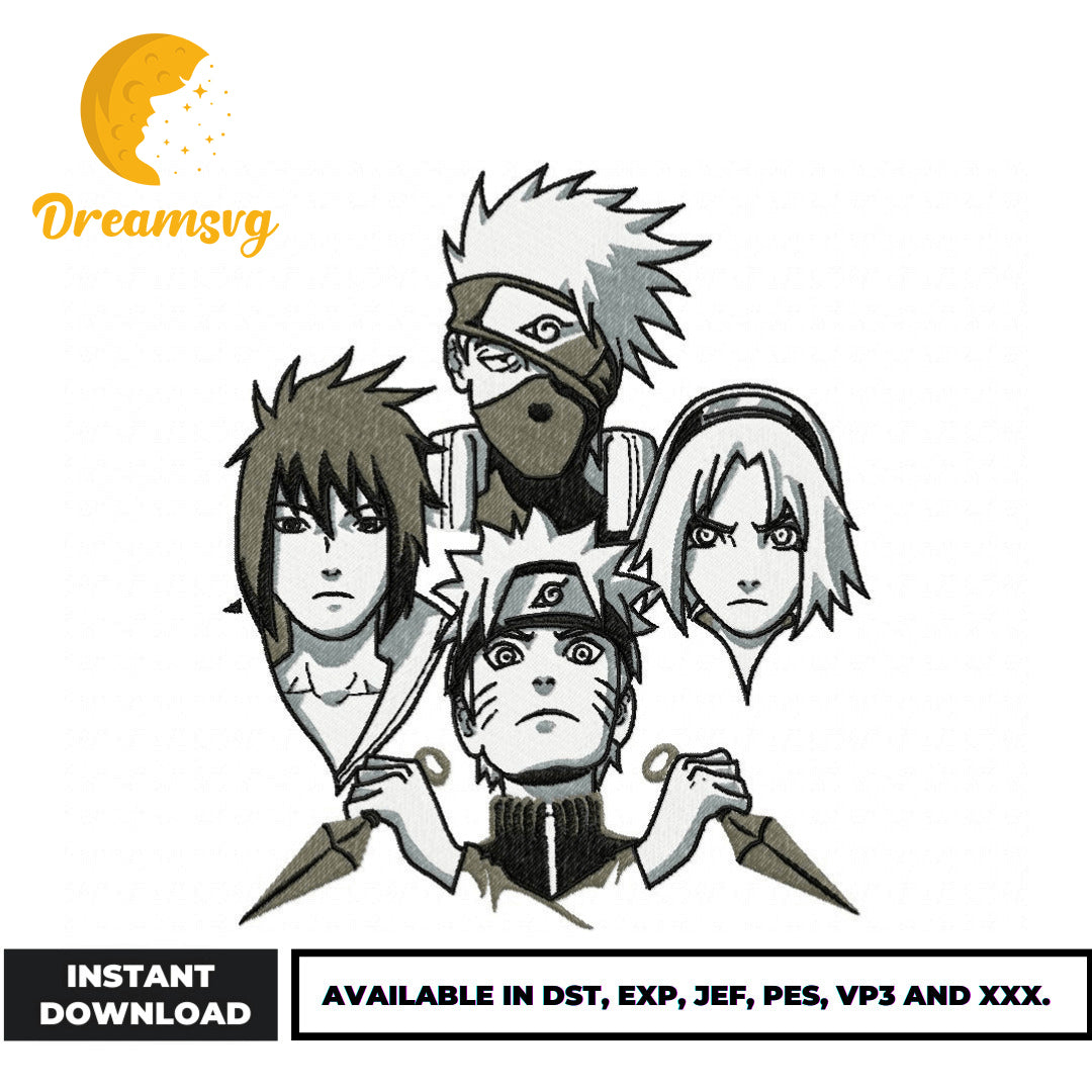 Naruto friends head embroidery design – DreamSVG Store