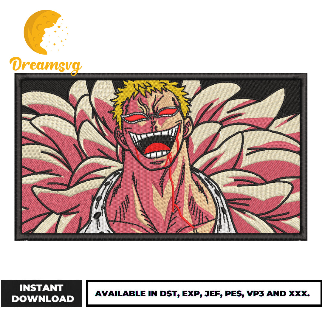 Doflamingo laugh embroidery design – DreamSVG Store