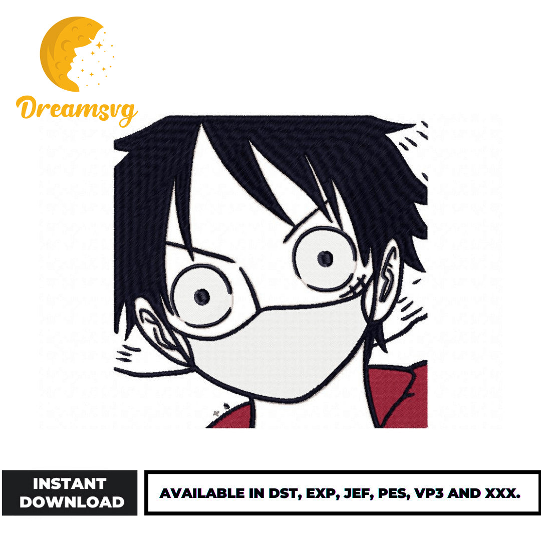 Luffy with a mask embroidery design – DreamSVG Store