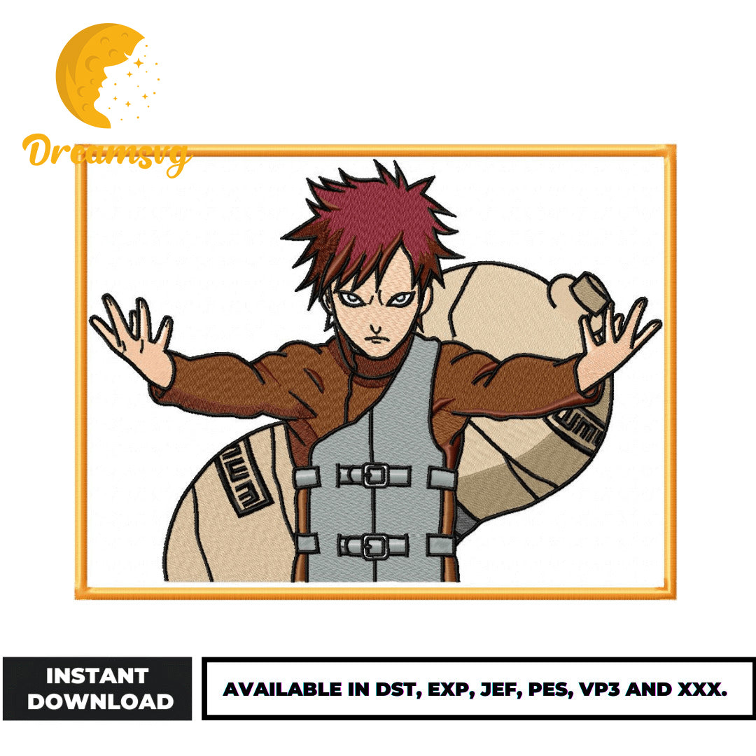 Gaara embroidery design, anime embroidery – DreamSVG Store