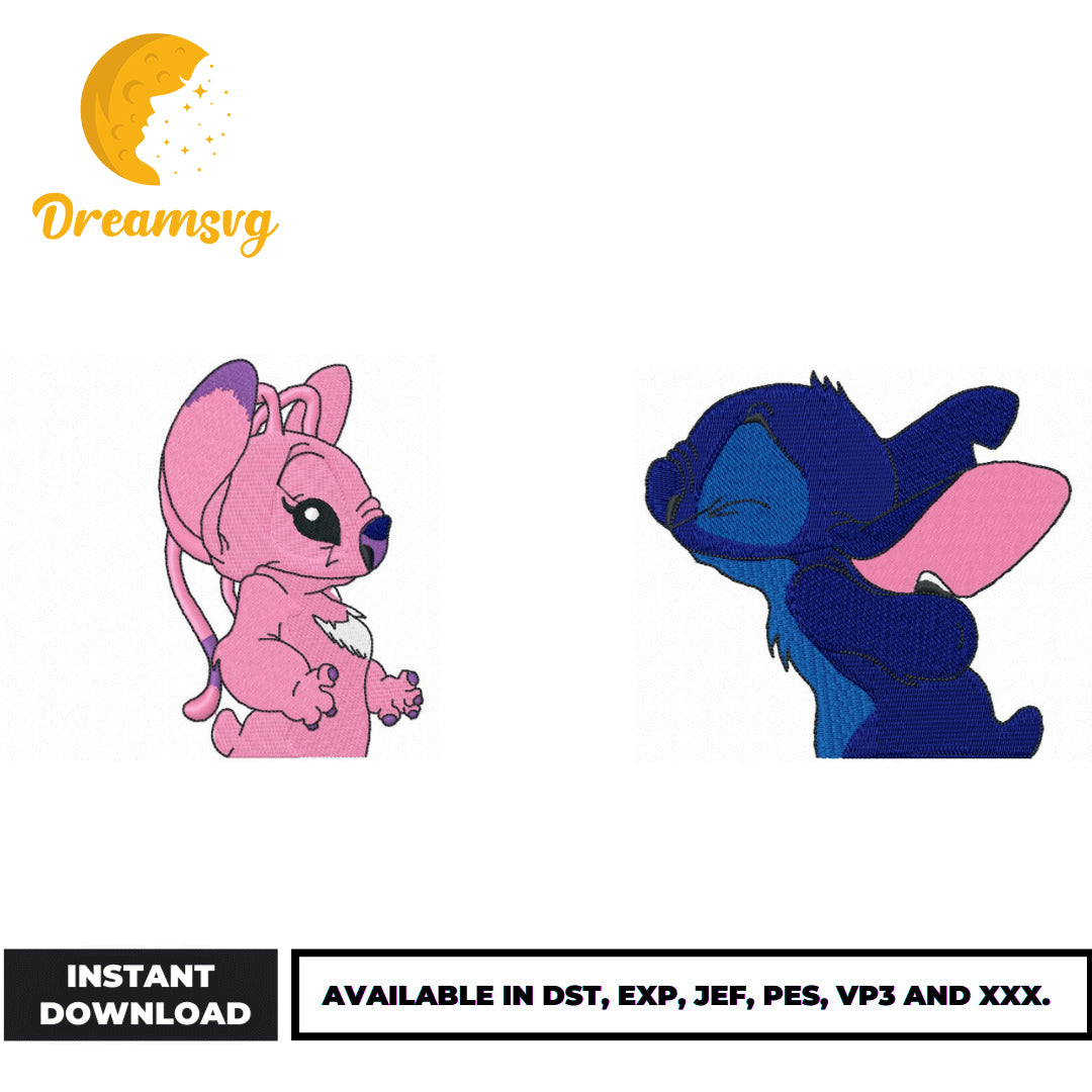 Stitch and angel embroidery design – DreamSVG Store