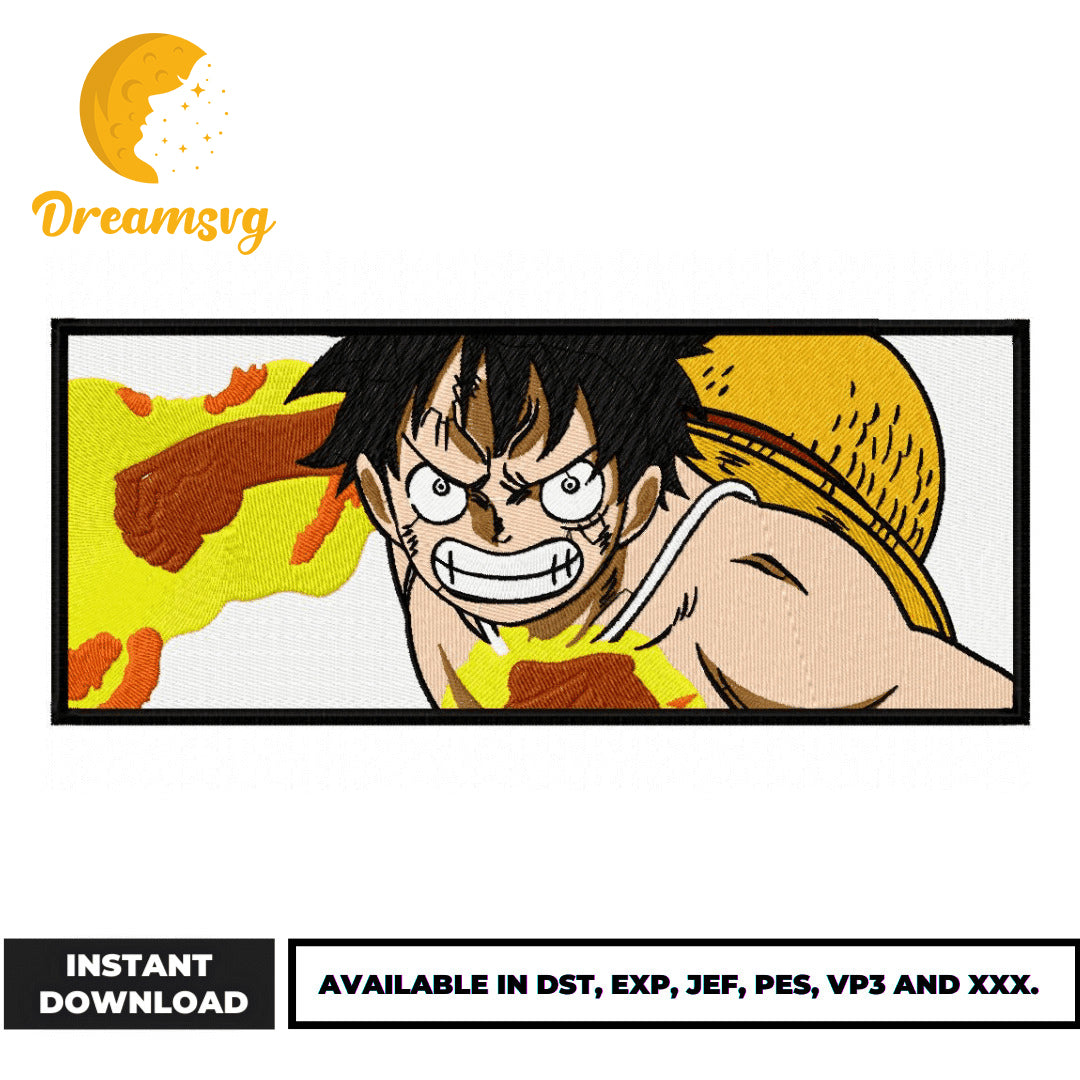Luffy hand fire embroidery design, One Piece embroidery – DreamSVG Store