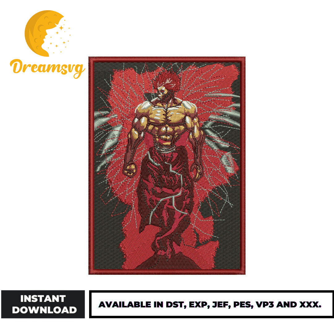 Yujiro Hanma embroidery design, anime embroidery – DreamSVG Store