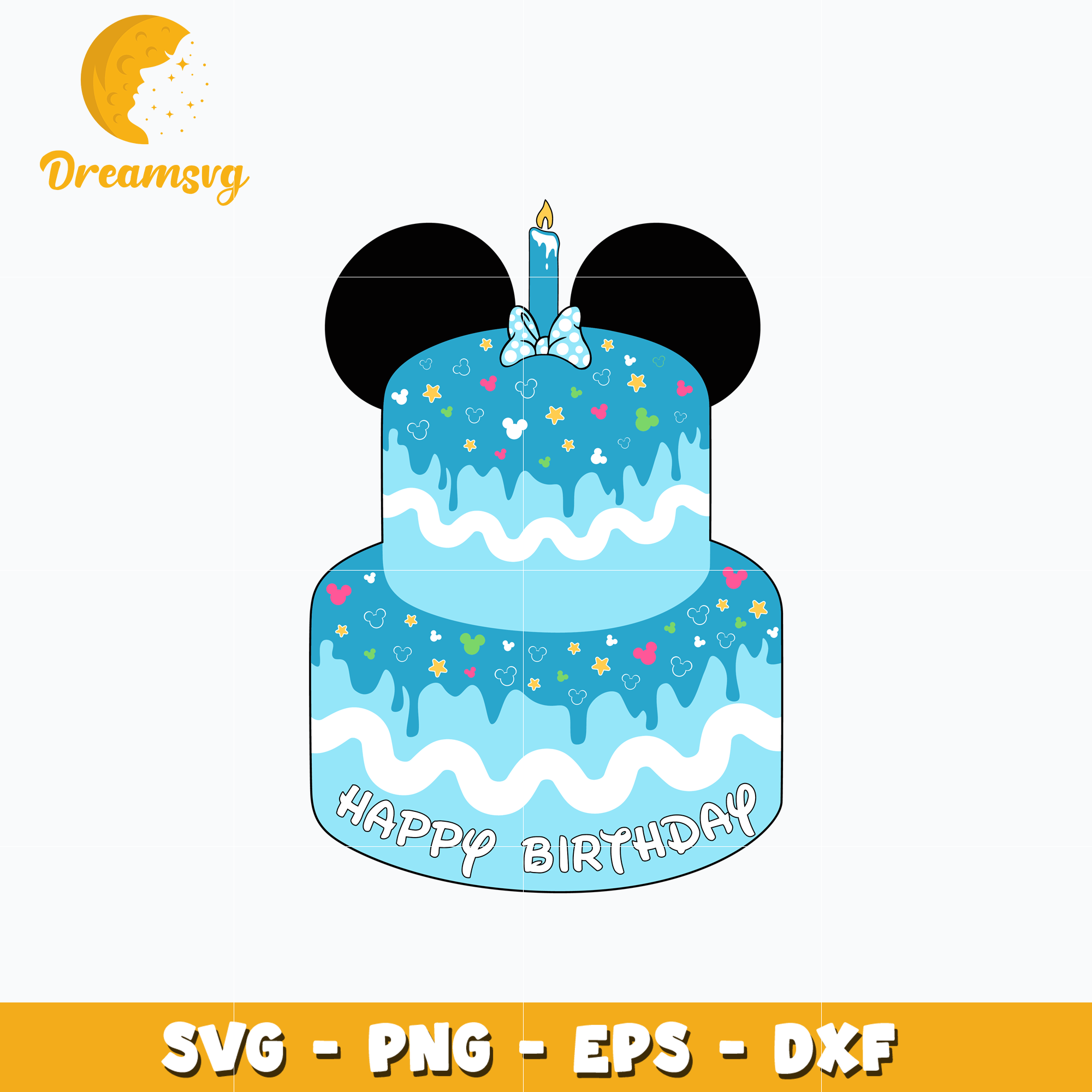 Mickey mouse blue birthday cake svg – DreamSVG Store