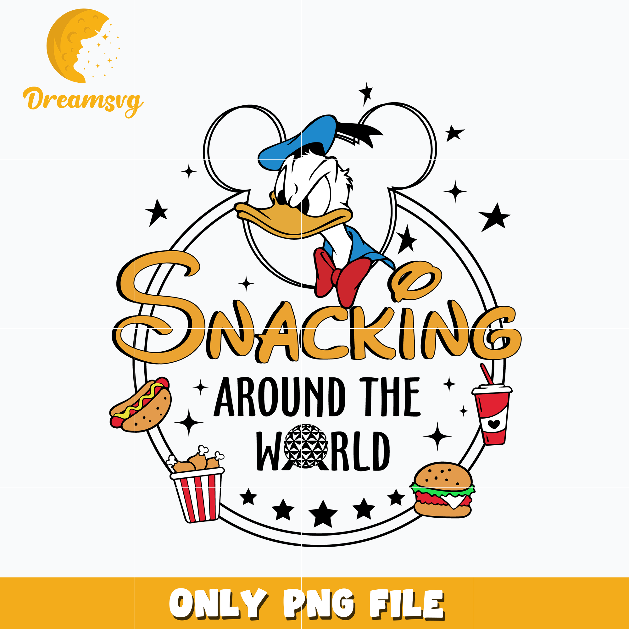 Snacking Around The World Donald duck png – DreamSVG Store