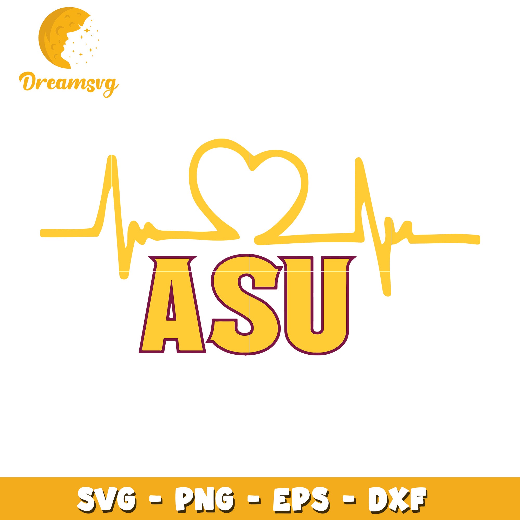 ASU Heartbeat SVG Cut File – DreamSVG Store
