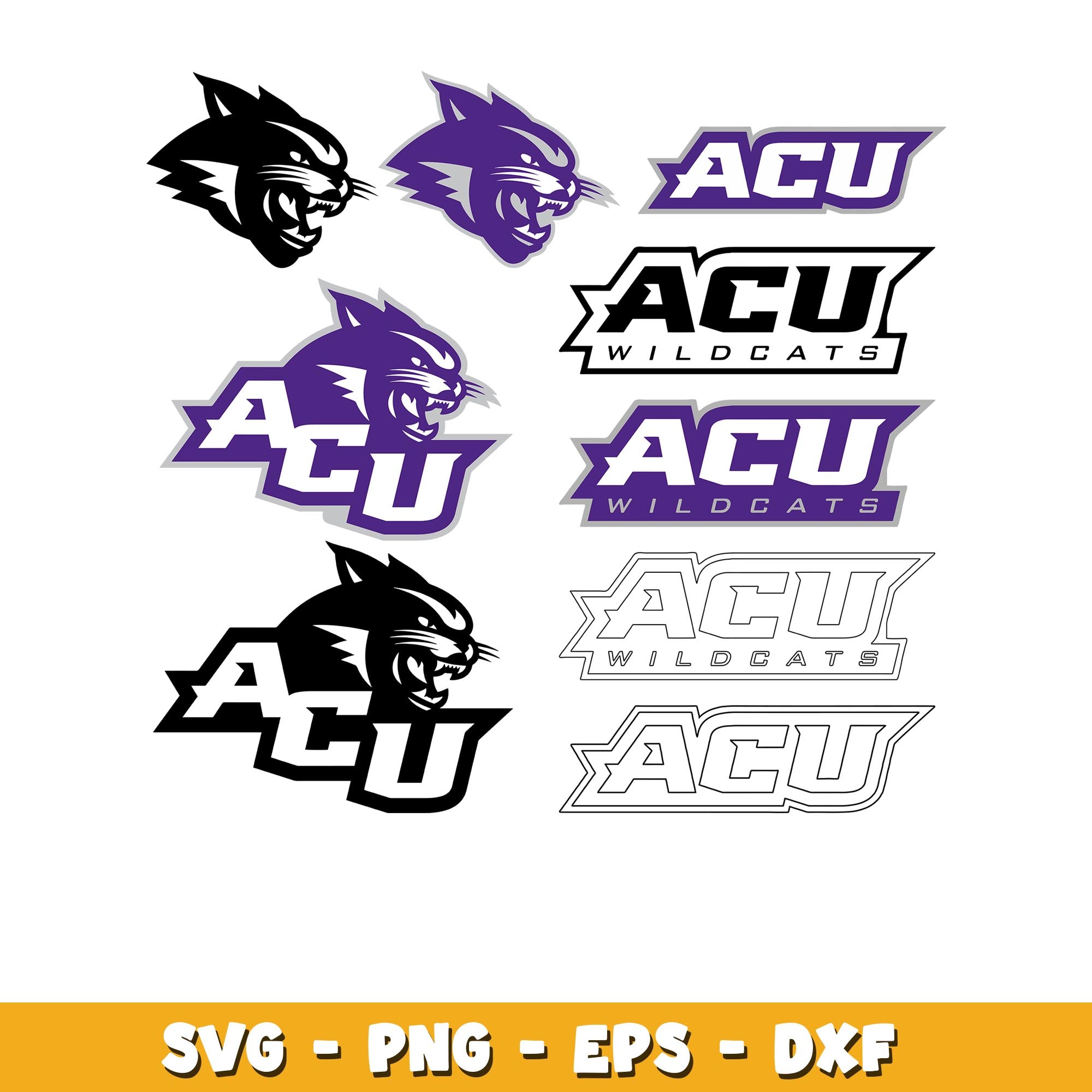 Abilene Christian Wildcats Logo ACU Wildcats Abilene Texas Pack"