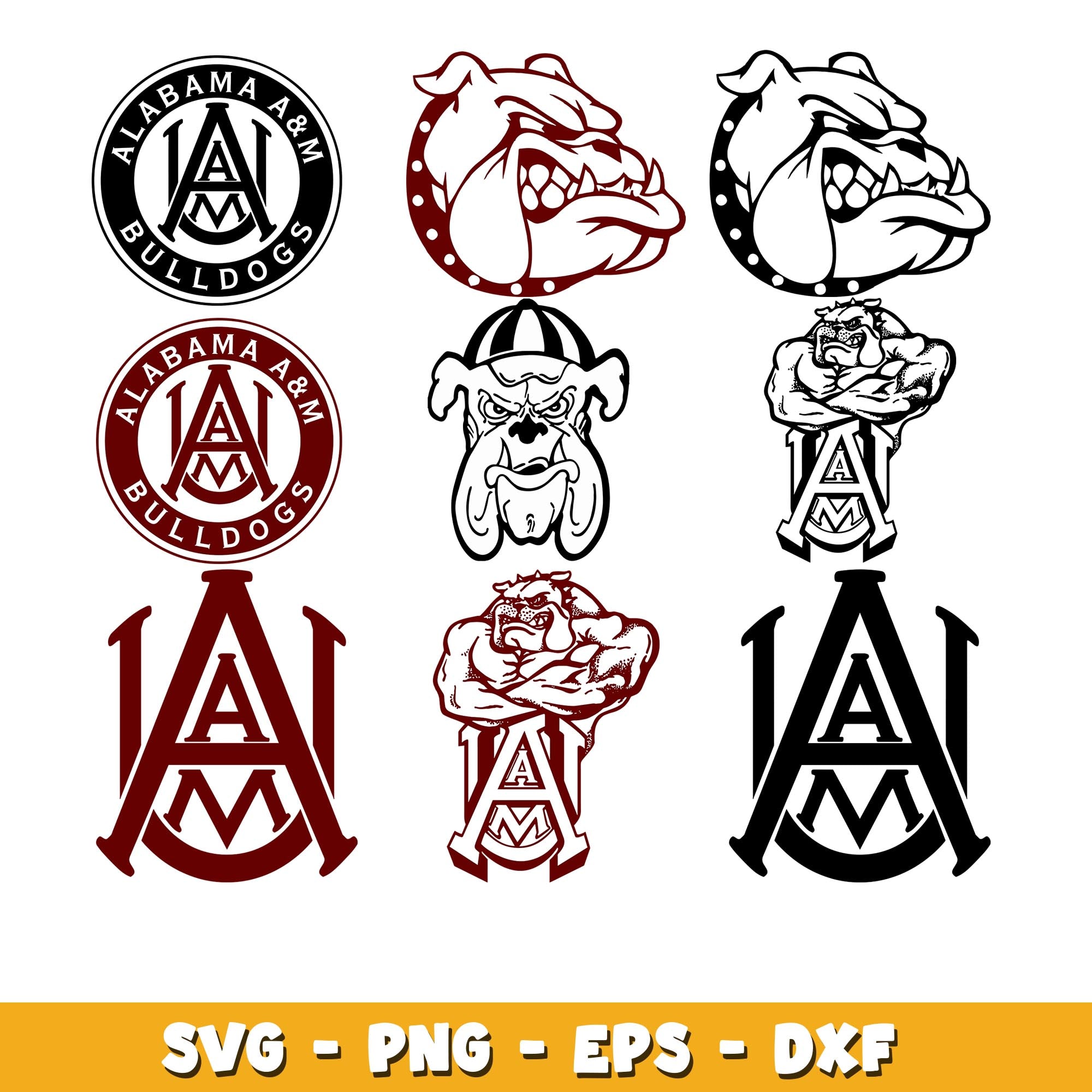 Alabama a&m bulldogs bundle svg, Alabama a&m bulldogs logo svg, ncaa s ...