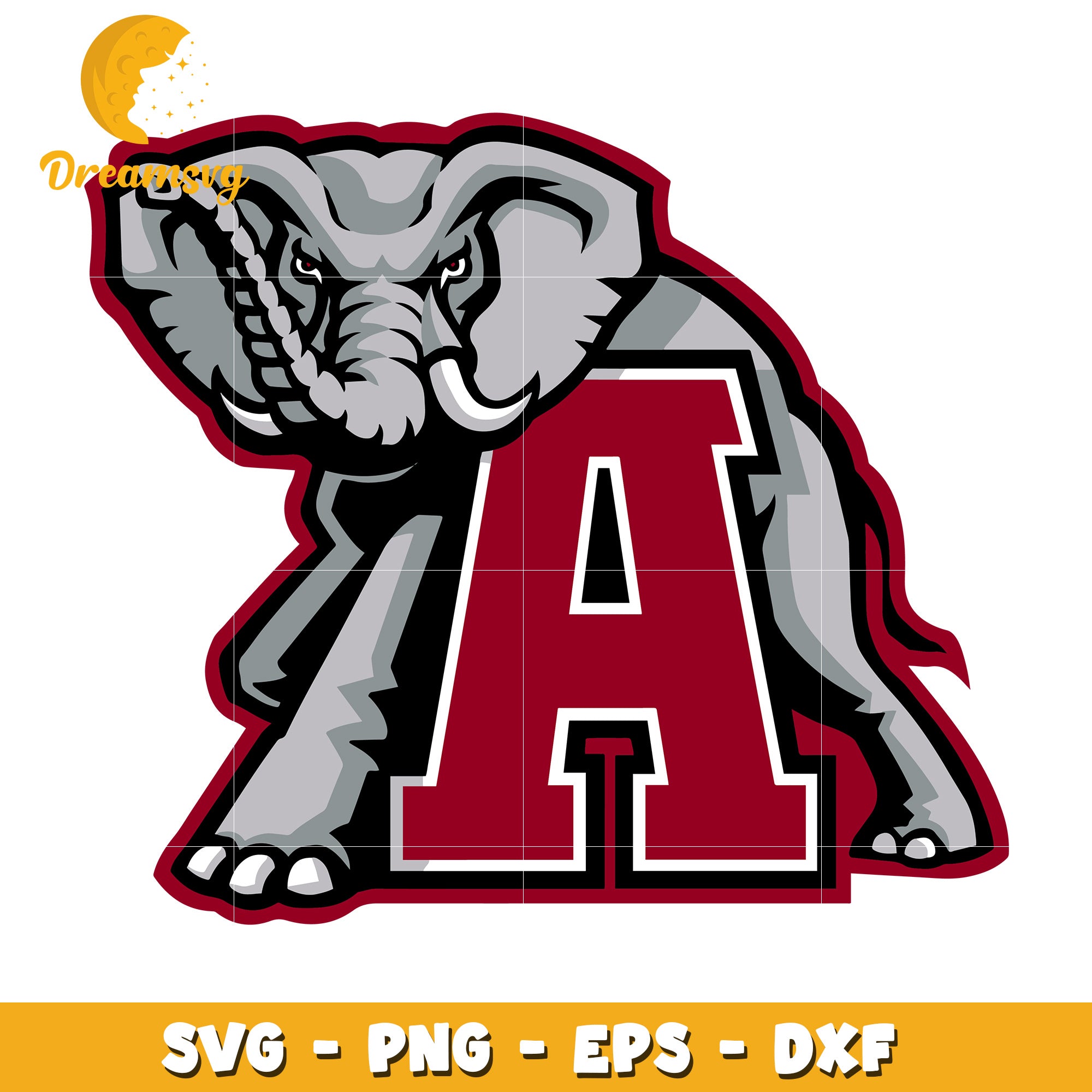 Alabama Elephant SVG PNG EPS DXF – DreamSVG Store