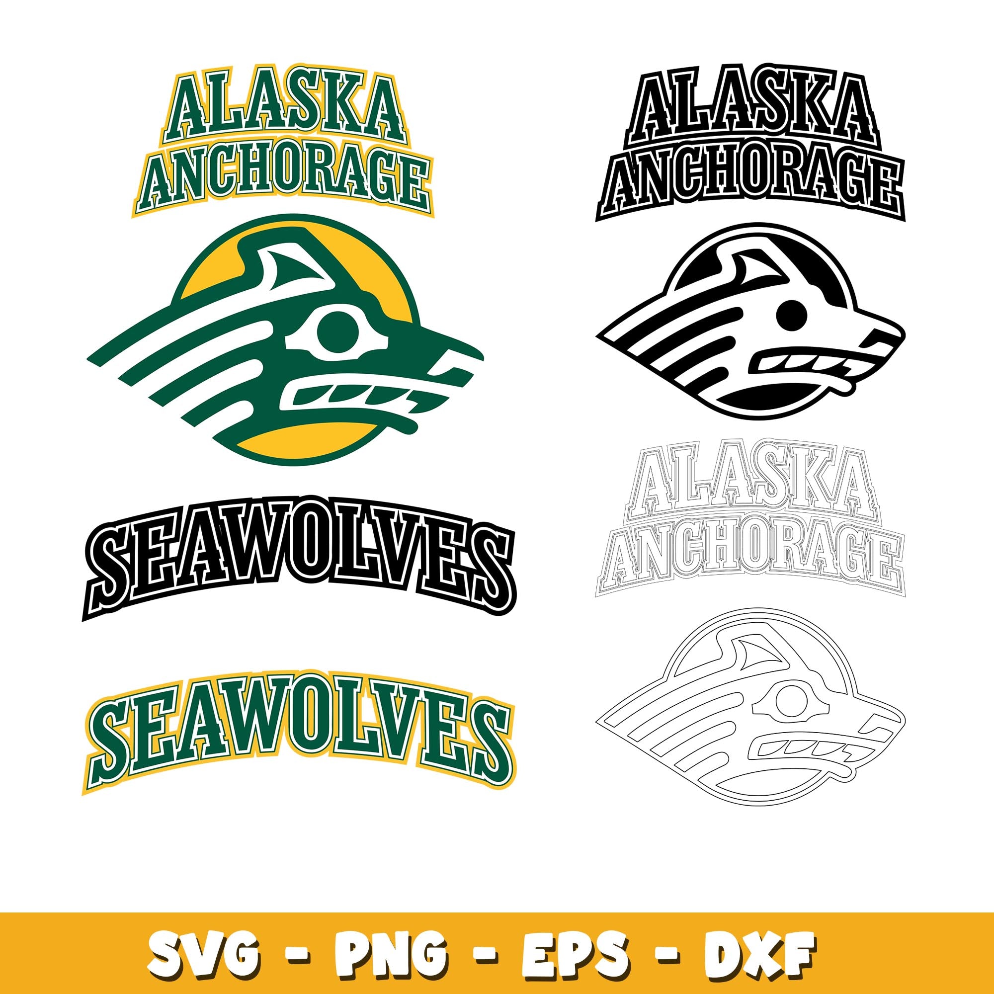 Alaska Anchorage Seawolves bundle svg, Alaska Anchorage Seawolves logo ...