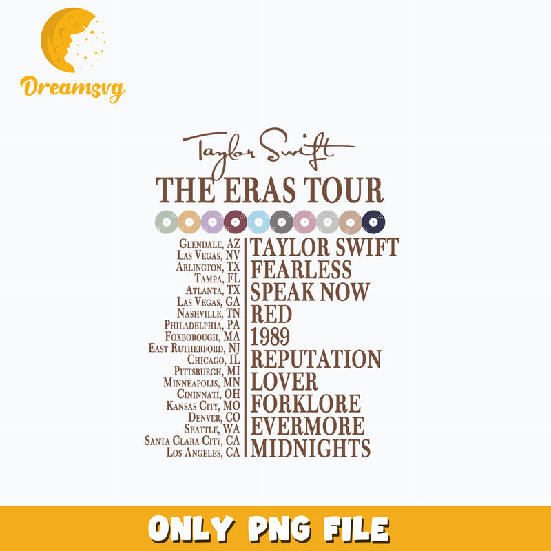 Albums Taylor Swift png, The Eras Tour 2023 png, Eras List Song png