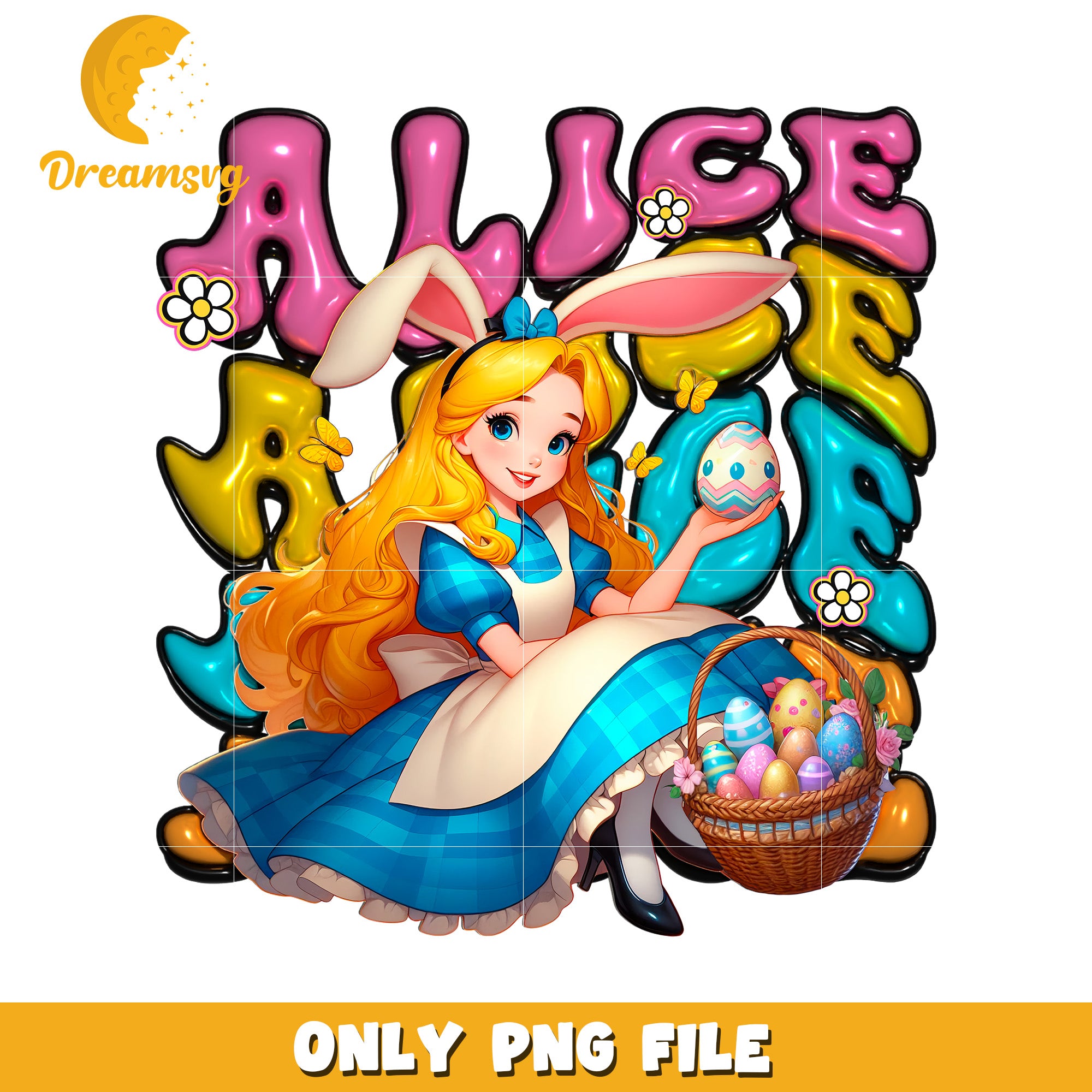 Alice Easter Bunny PNG Design – DreamSVG Store